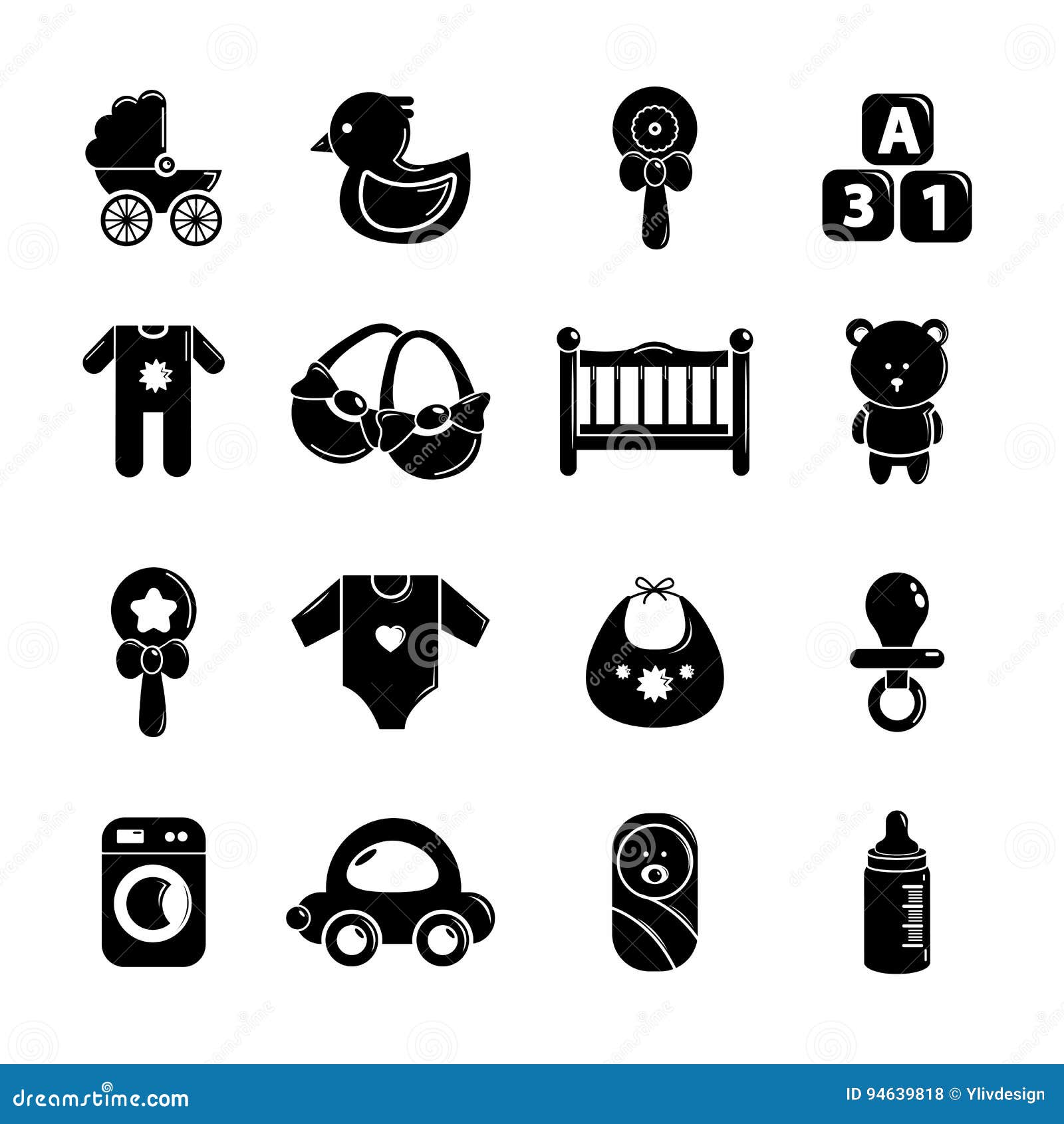 Baby Born Icons Set, Simple Style Stock Vector - Illustration of dice ...