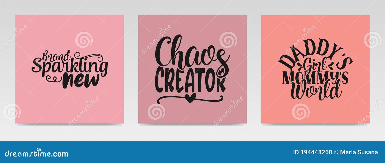 Baby Born Quotes Letter Typography Set Illustration Stock Vector ...