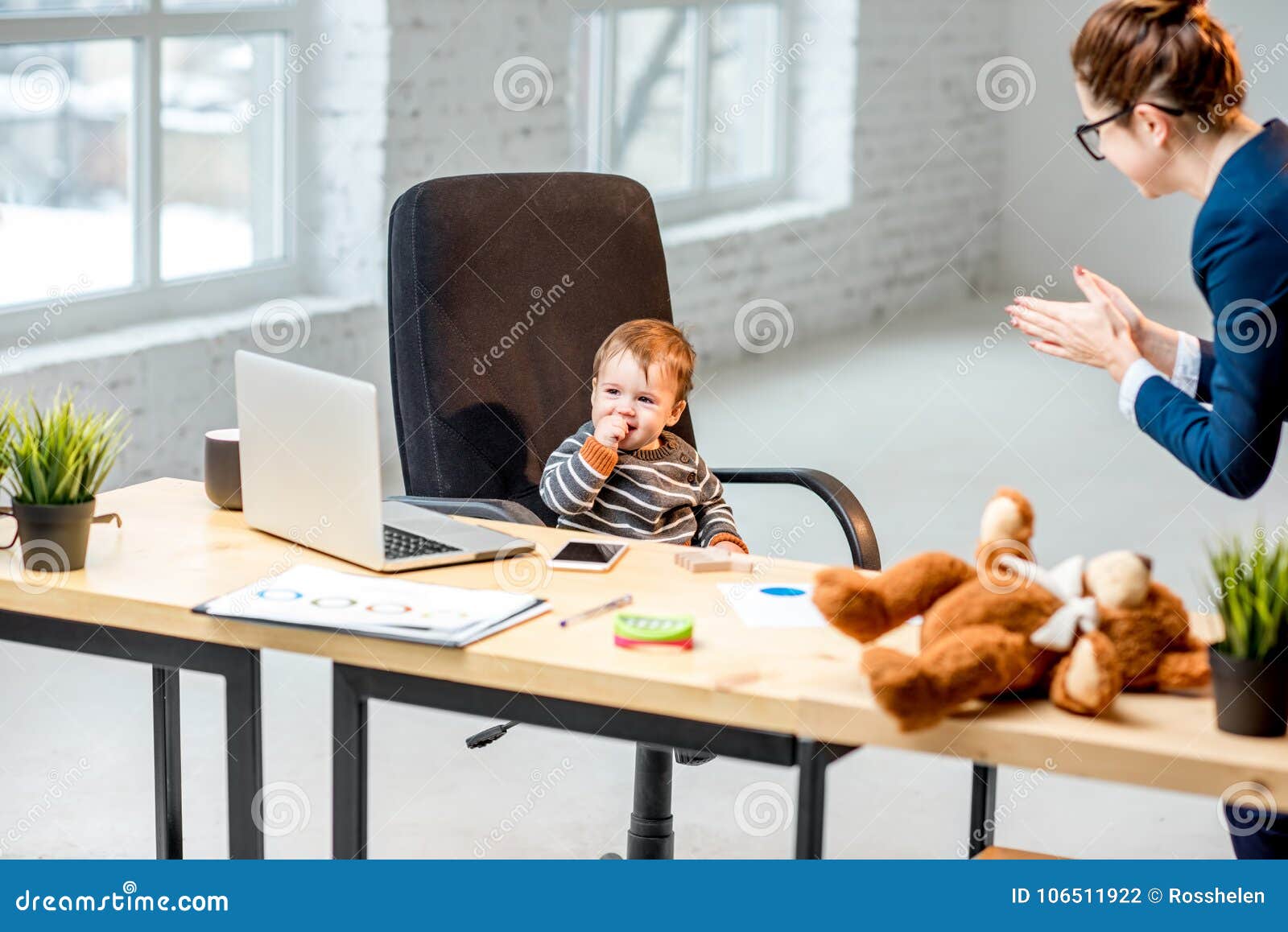 Baby boss at the office stock photo. Image of businessman - 106511922