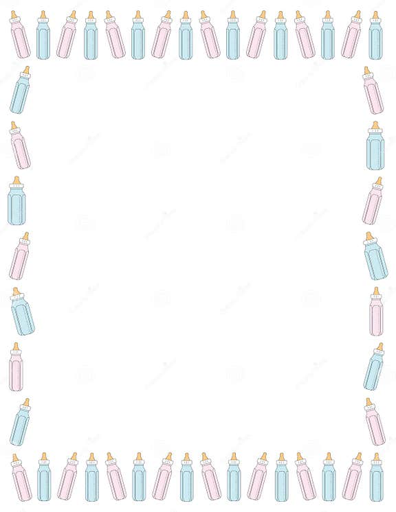 Baby bottle border stock vector. Illustration of child - 28964871