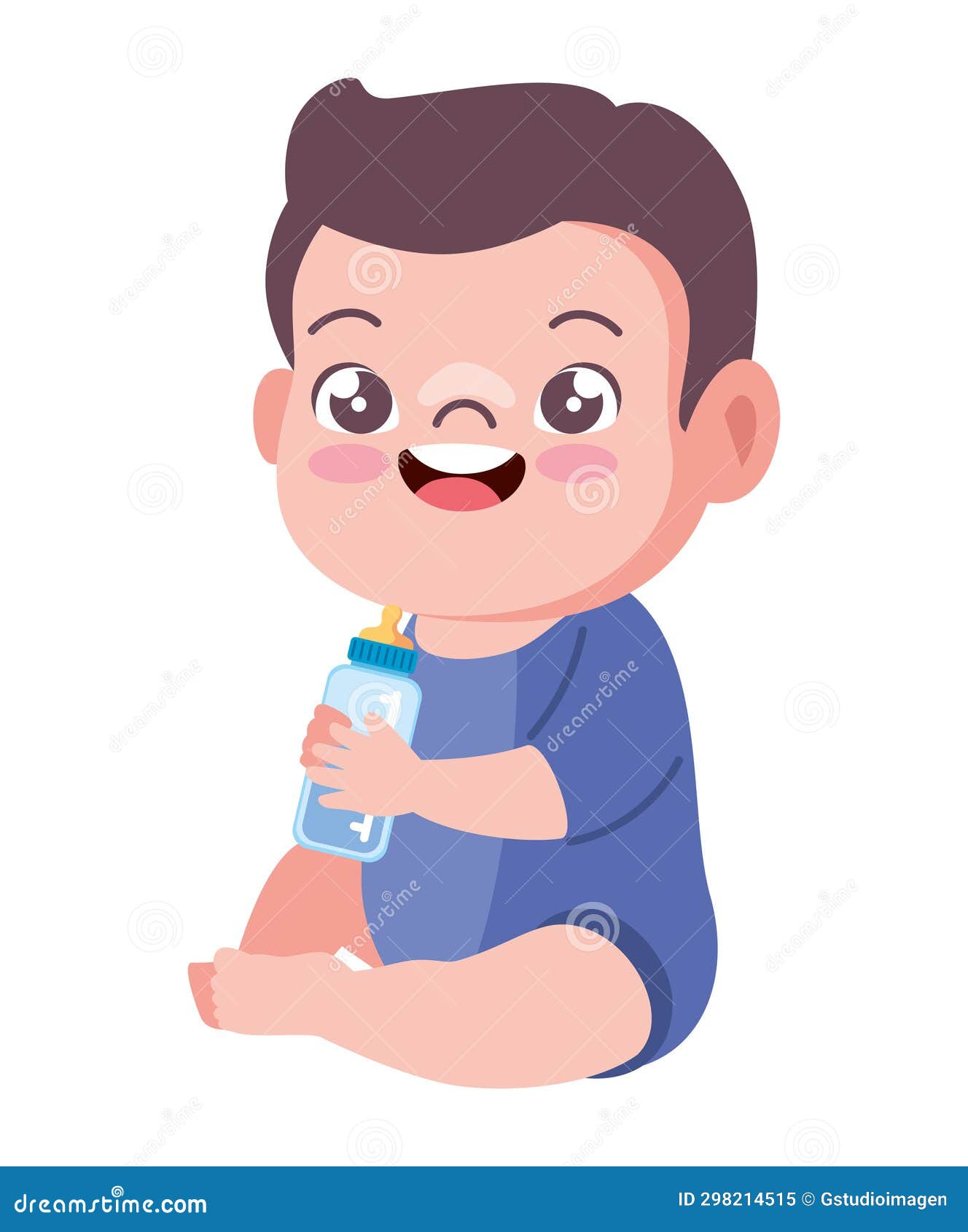 Baby with bottle cartoon stock vector. Illustration of beverage - 298214515