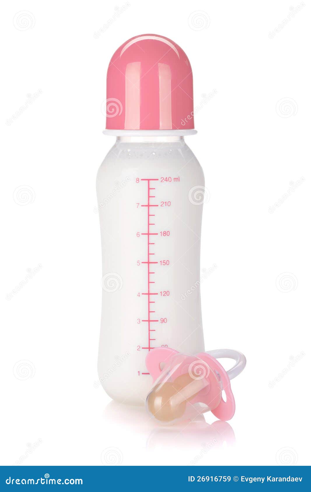 Baby Bottle and Pacifier for Girl Stock Image - Image of closeup ...