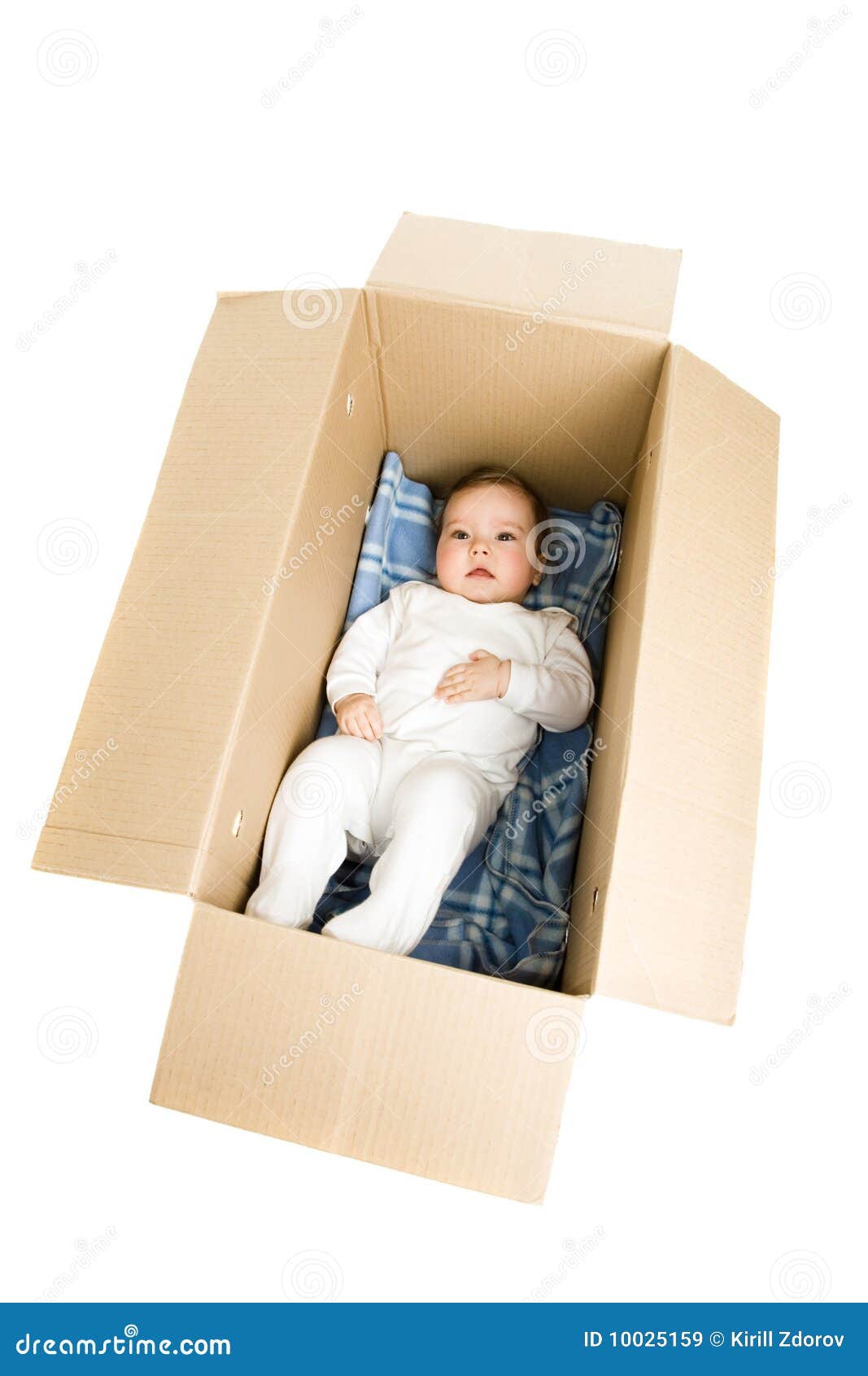 Baby in the box stock image. Image of delivered, white - 10025159