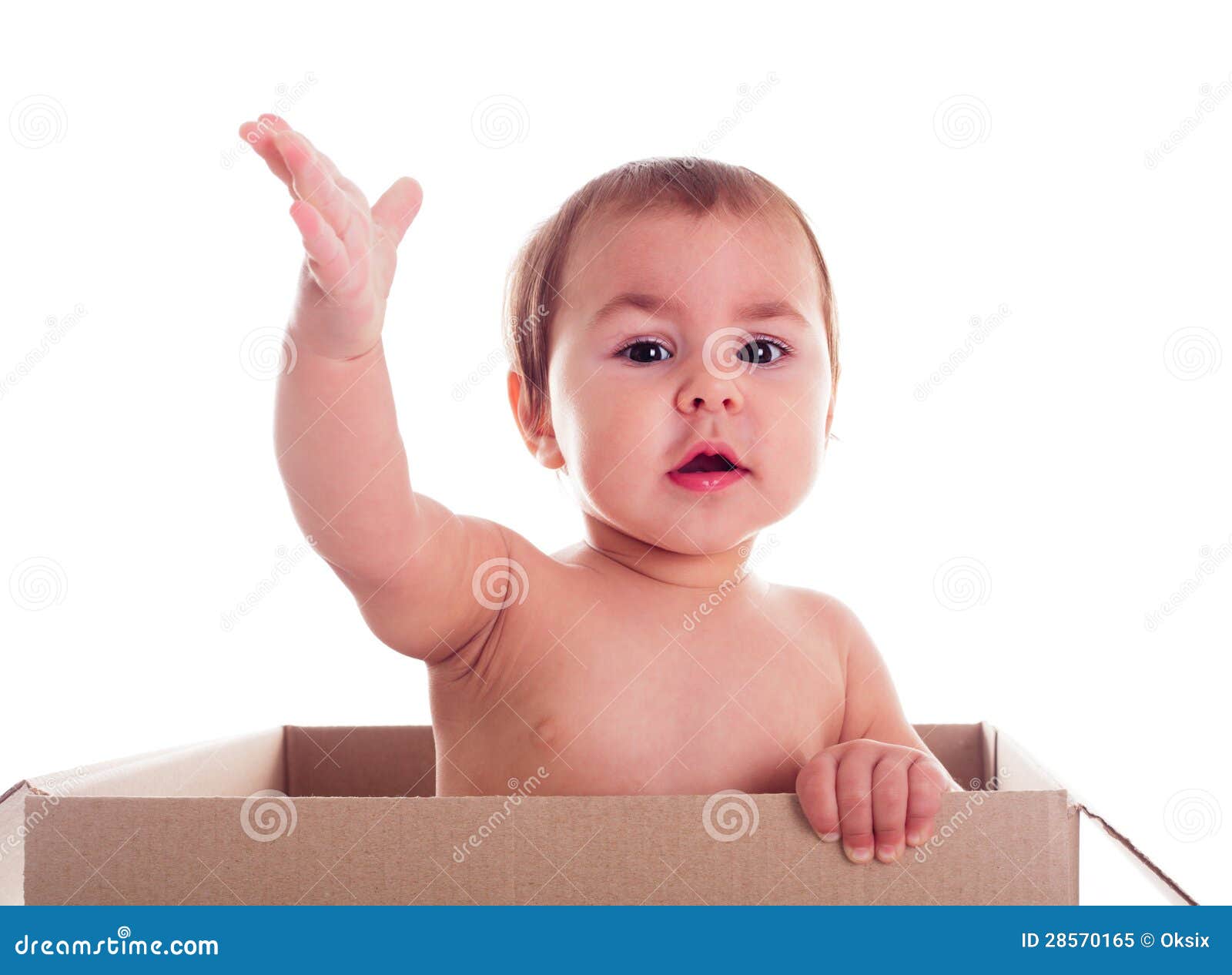 Baby and the box stock image. Image of innocent, inside - 28570165