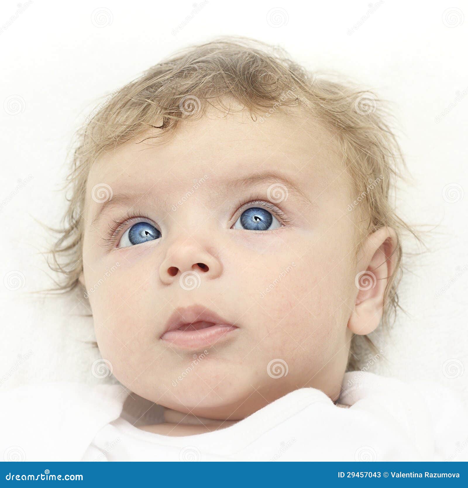 Baby Boy 3 Month Old Looking Up. Stock Image - Image of happiness ...