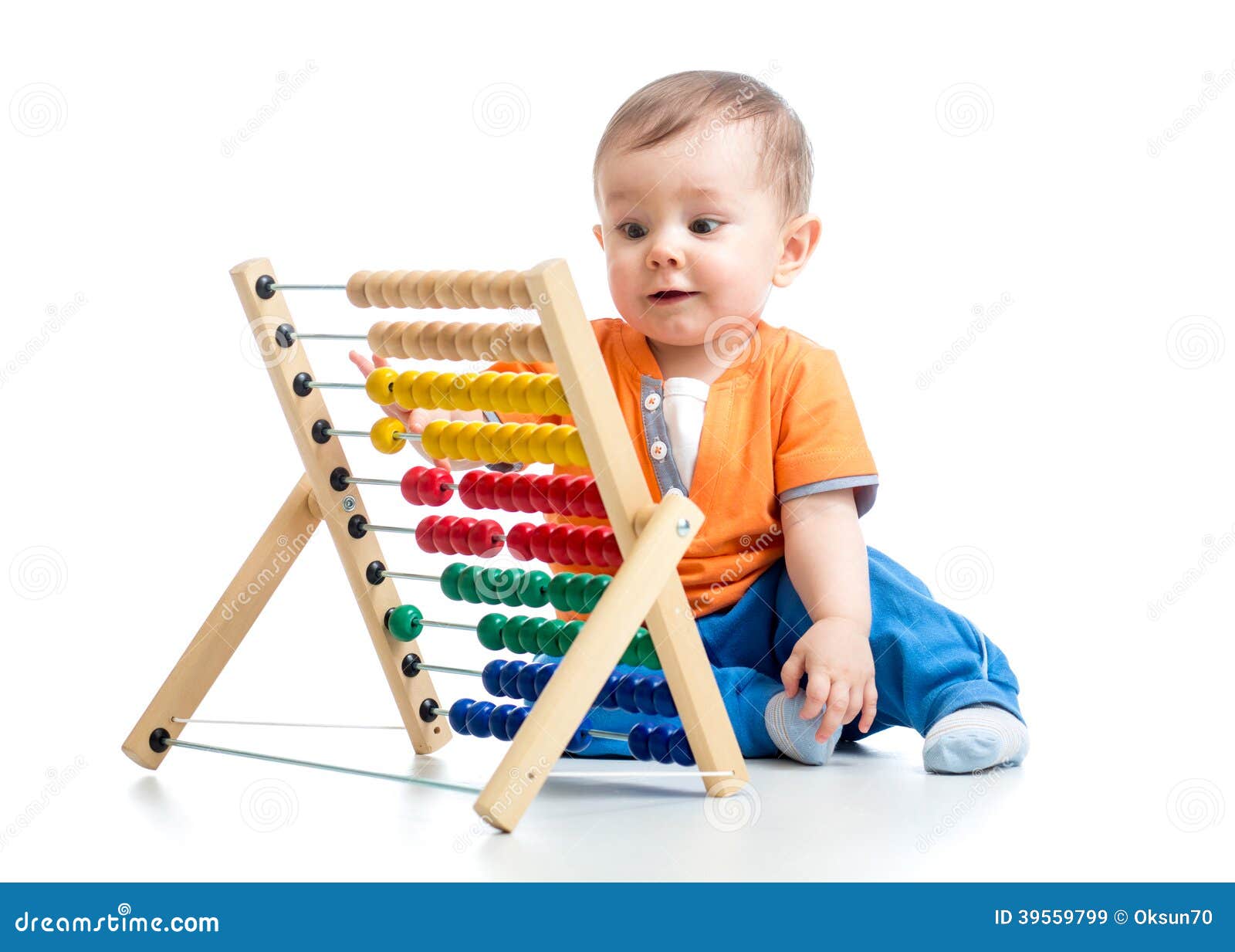 Baby boy with abacus stock image. Image of calculate - 39559799