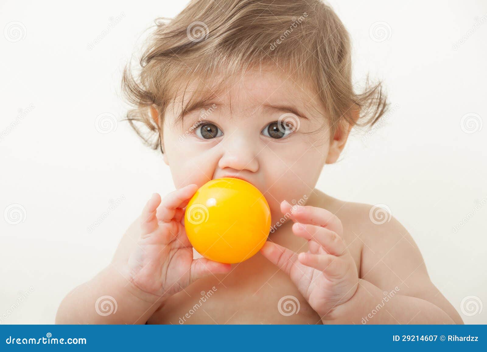Baby boy with ball stock image. Image of caucasian, cheerful - 29214607