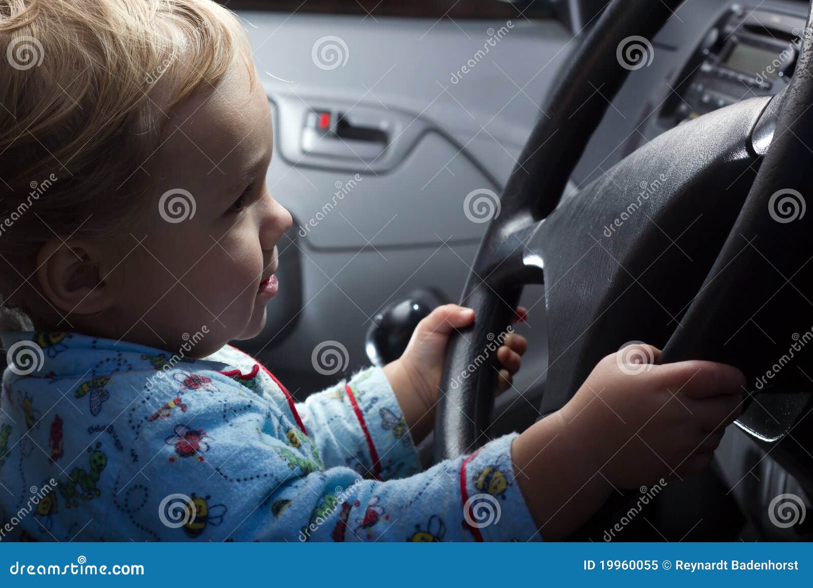 Baby Boy Behind the Steering Wheel Stock Image - Image of driving ...