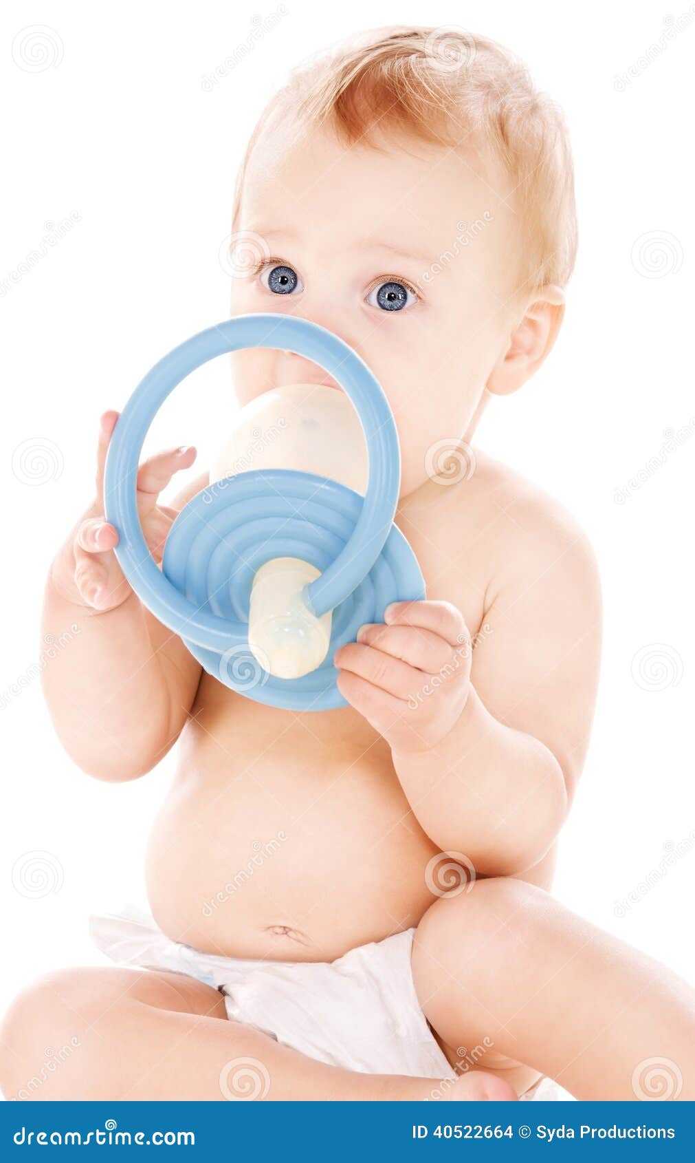 Baby boy with big pacifier stock photo. Image of baby - 40522664