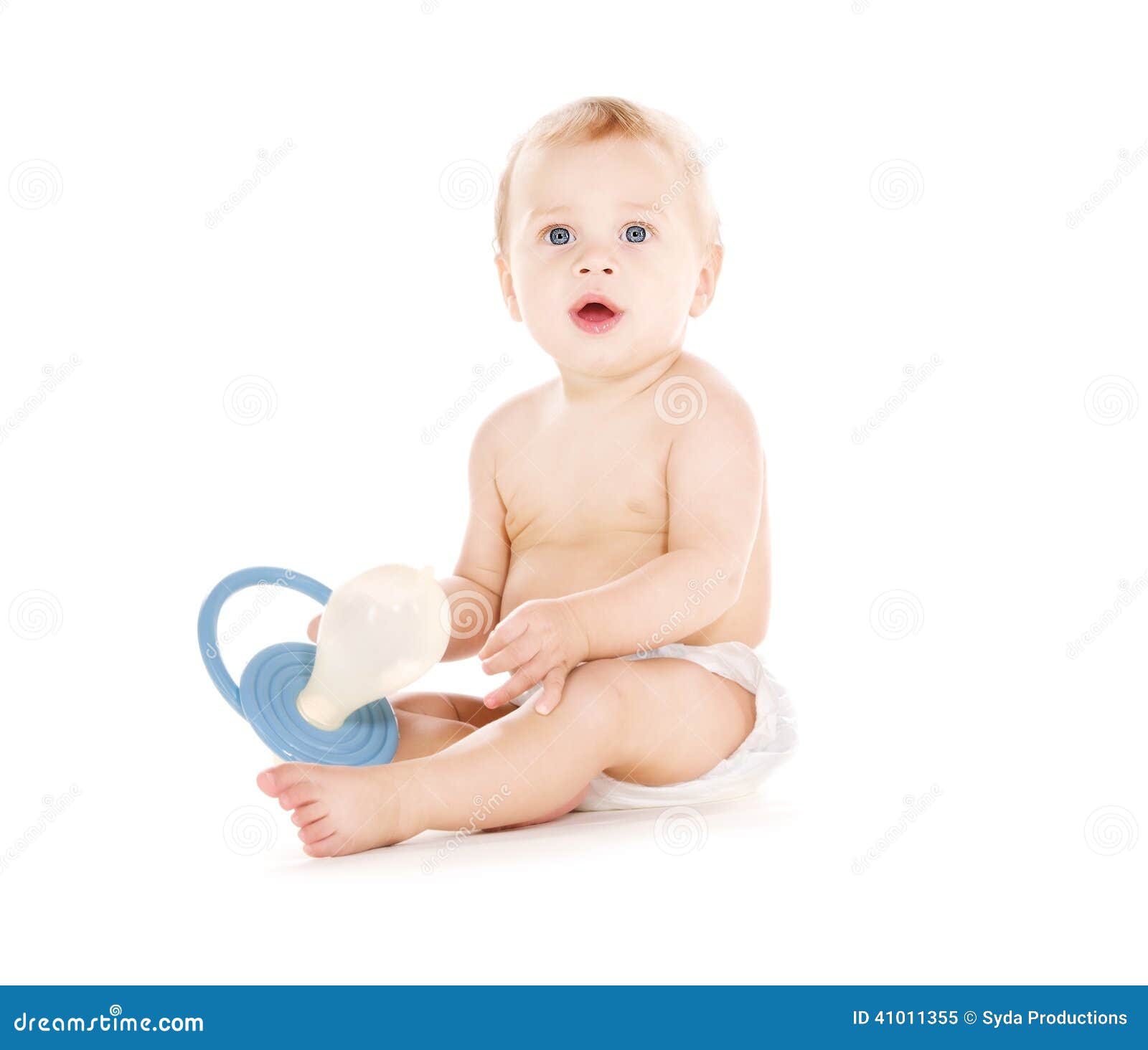 Baby boy with big pacifier stock image. Image of eyed - 41011355