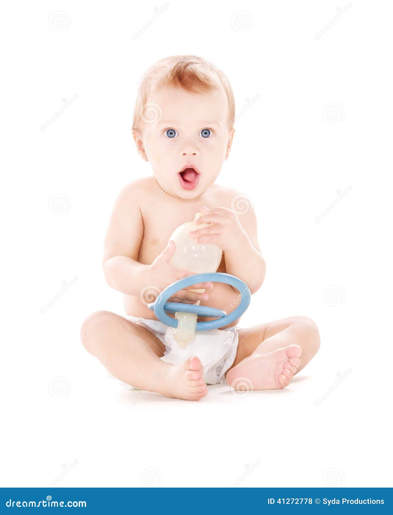 Baby boy with big pacifier stock photo. Image of healthcare - 41272778