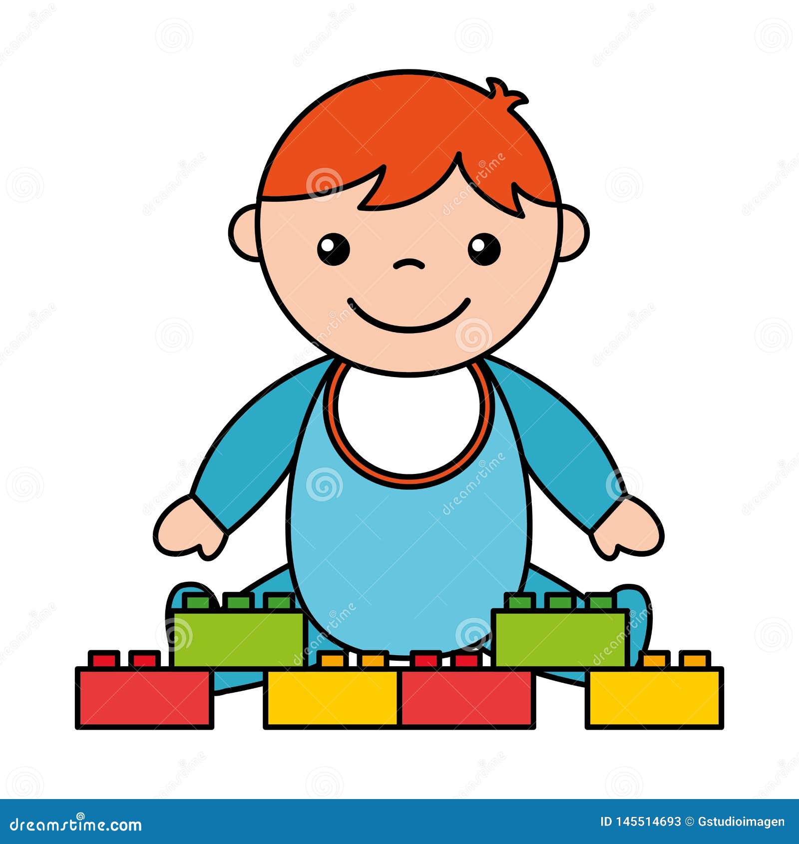 Baby Boy Blocks Clip Art