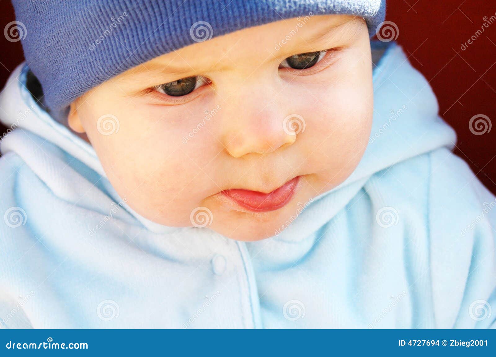 Baby boy in blue stock photo. Image of expression, sweet - 4727694