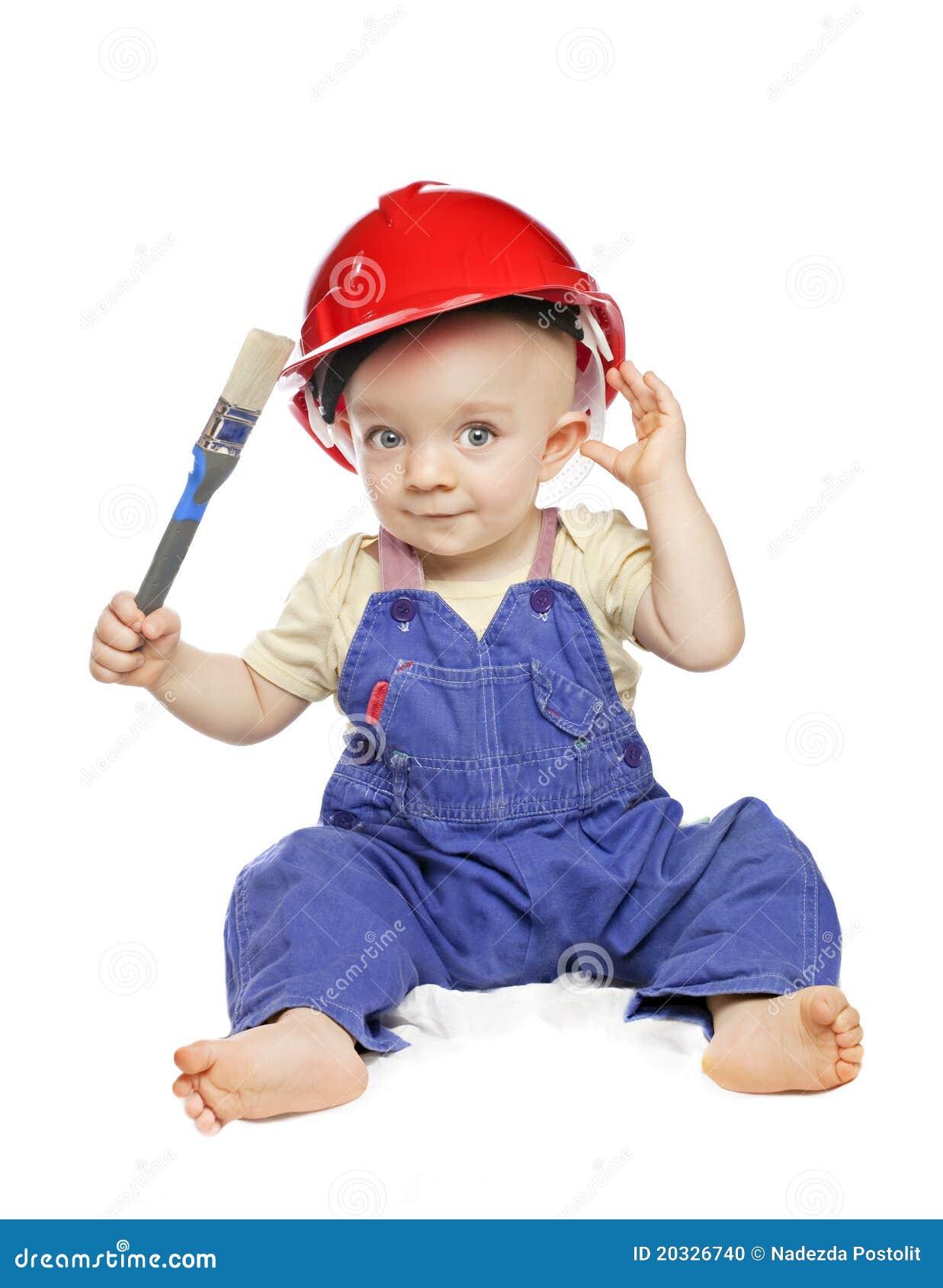 Baby Boy in a Builder Dress Stock Photo - Image of flitch, face: 20326740