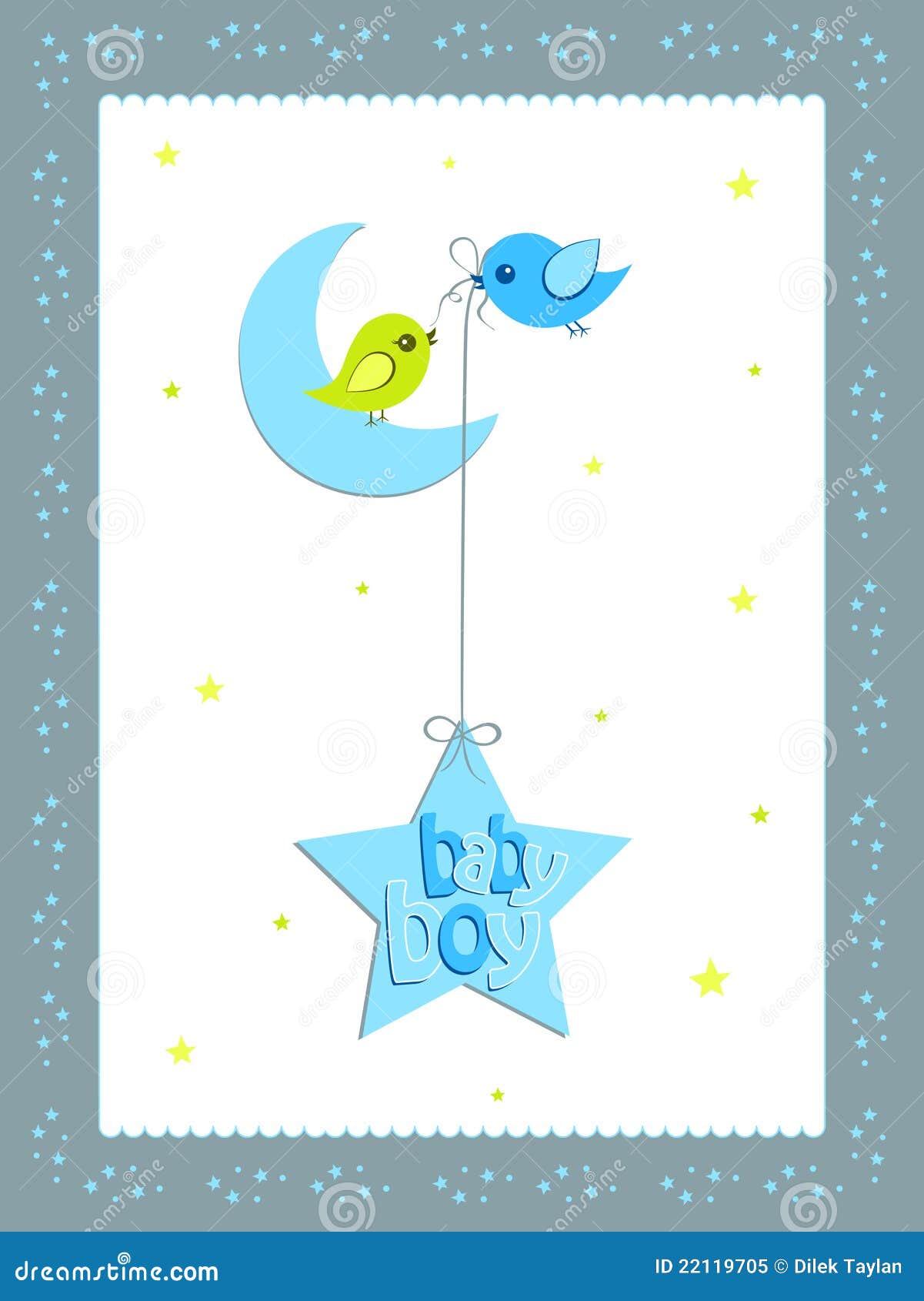 Baby boy card design stock vector. Illustration of star - 22119705
