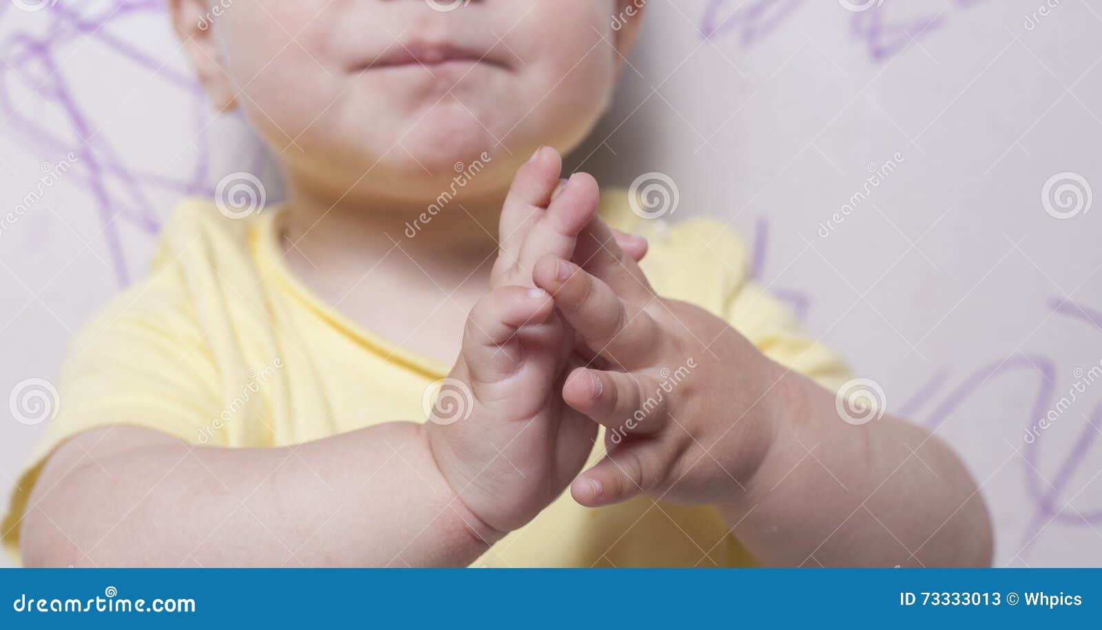 Baby Boy Clapping after Drawing Stock Image - Image of happiness ...