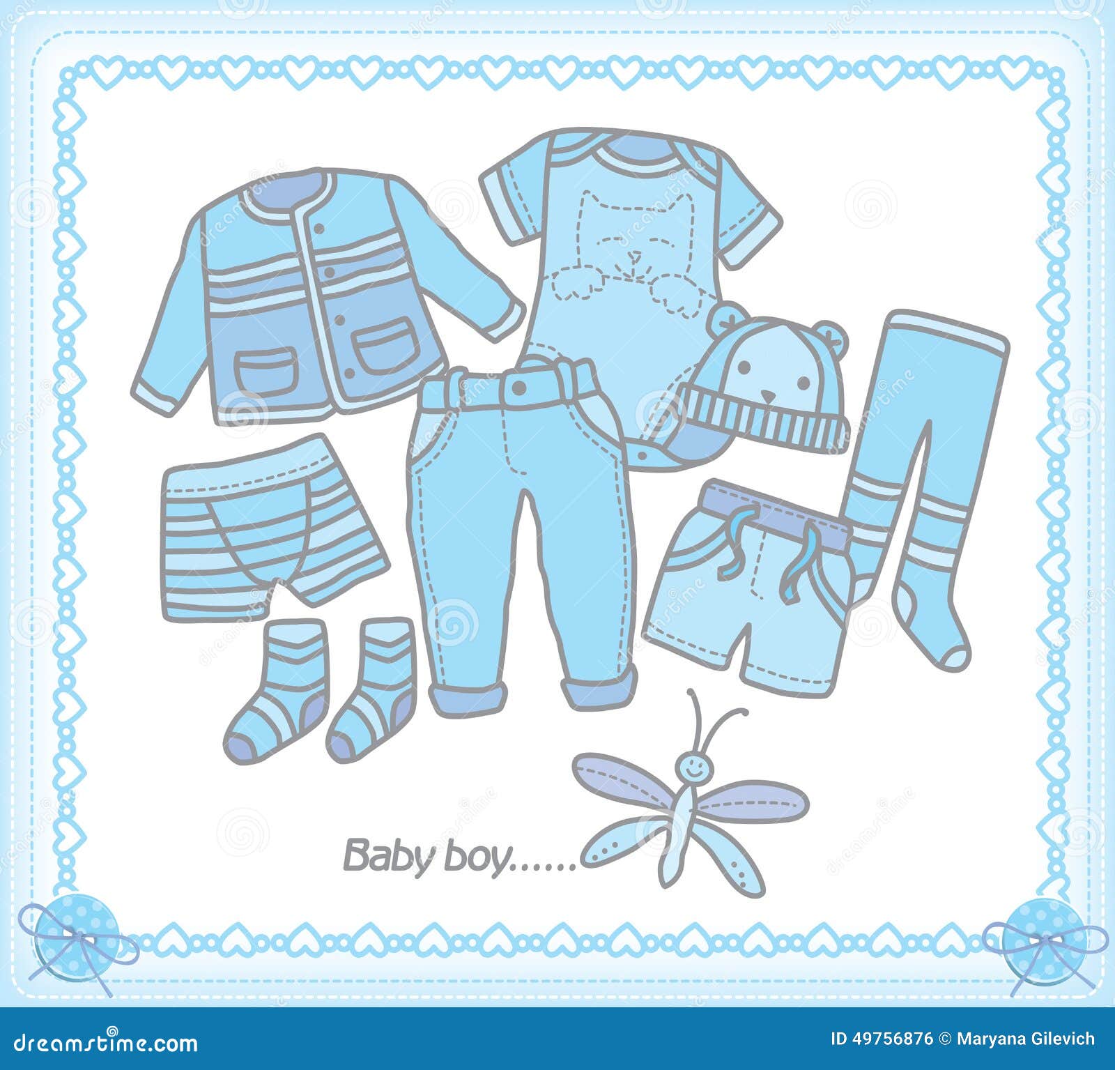 Baby boy clothes stock vector. Illustration of event - 49756876