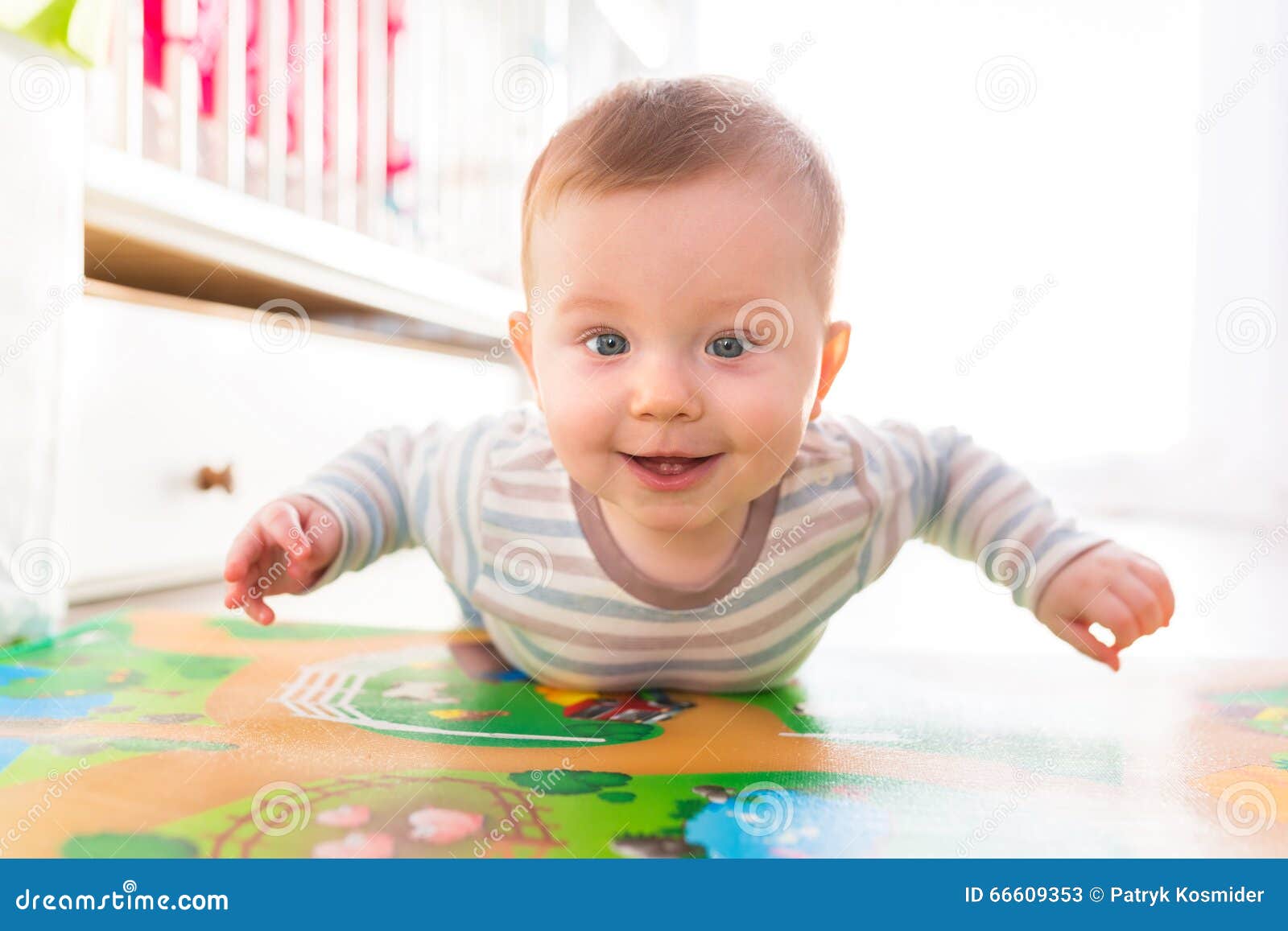 Baby Boy Crawl on the Floor Stock Image - Image of cute, family: 66609353