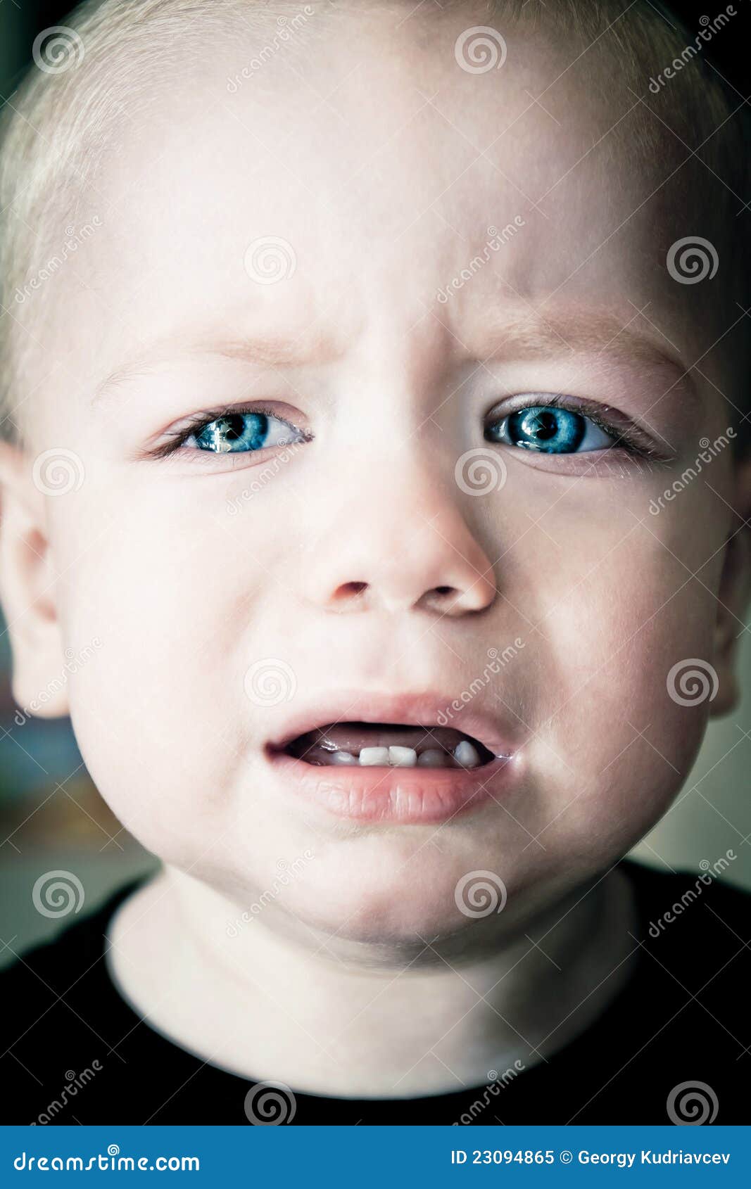 Baby Boy Crying Close Up Portrait Stock Image - Image of child ...