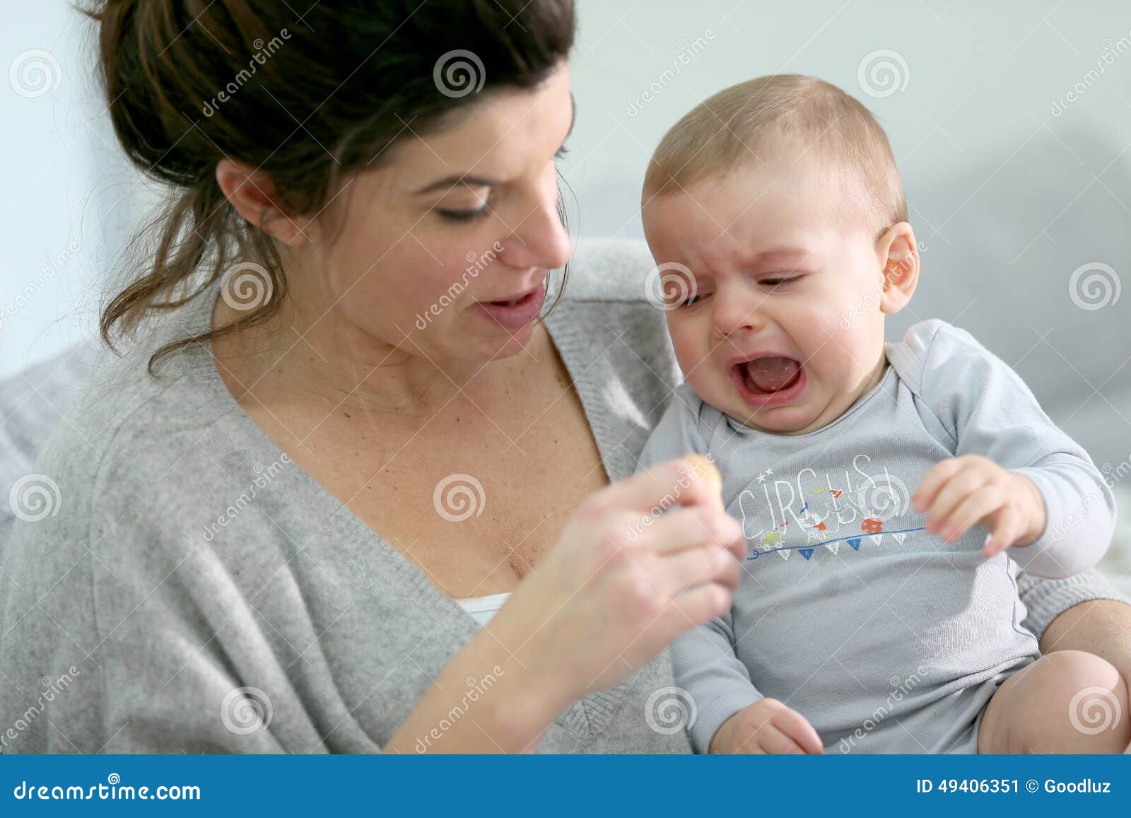 Baby boy crying for food stock image. Image of indoors - 49406351