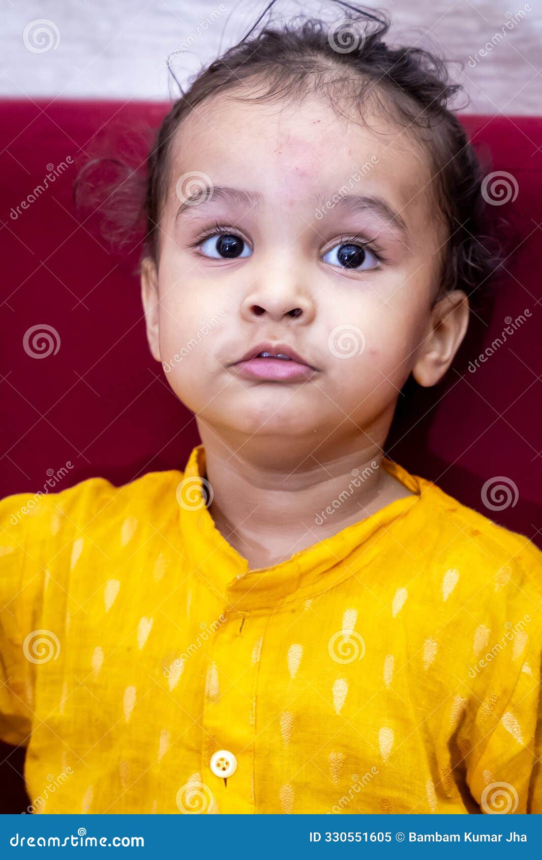 Baby Boy Cute Expression on Religious Occasion at Indoor Stock Image ...