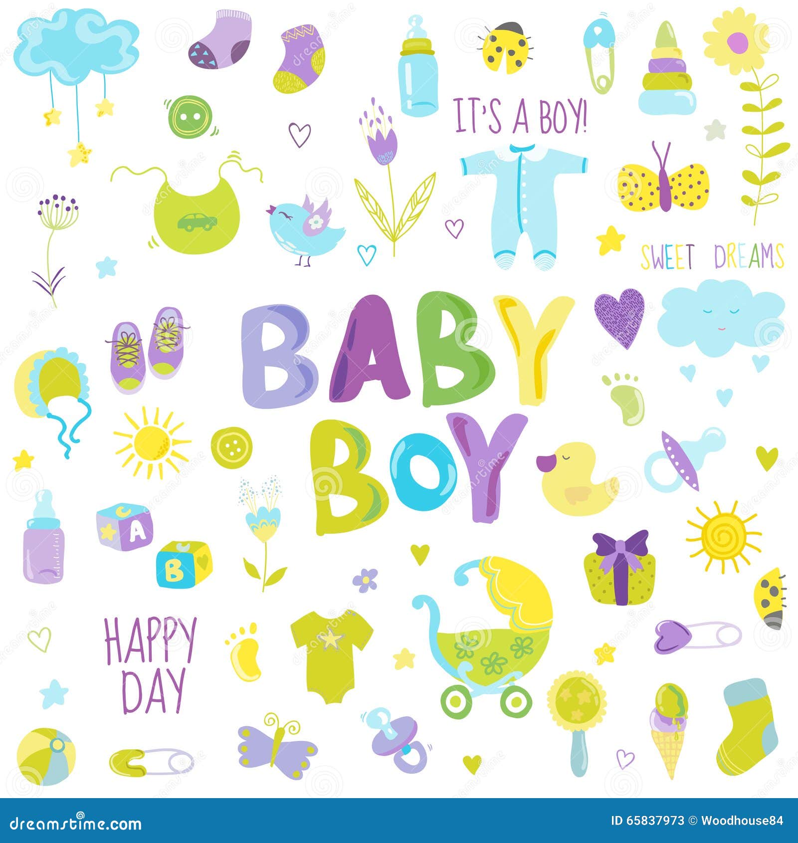 Baby Boy Design Elements stock vector. Illustration of decorative ...