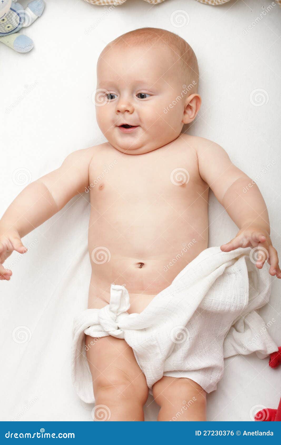 Baby boy in diaper stock photo. Image of adorable, blueeyed - 27230376