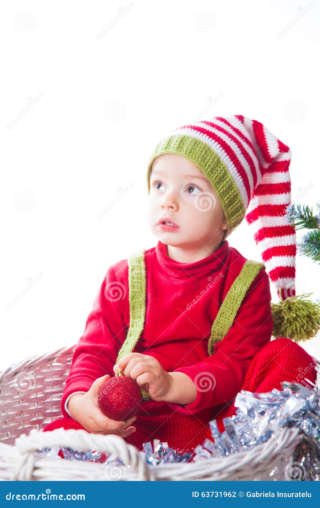 Baby boy dressed as elf stock photo. Image of baby, innocent - 63731962
