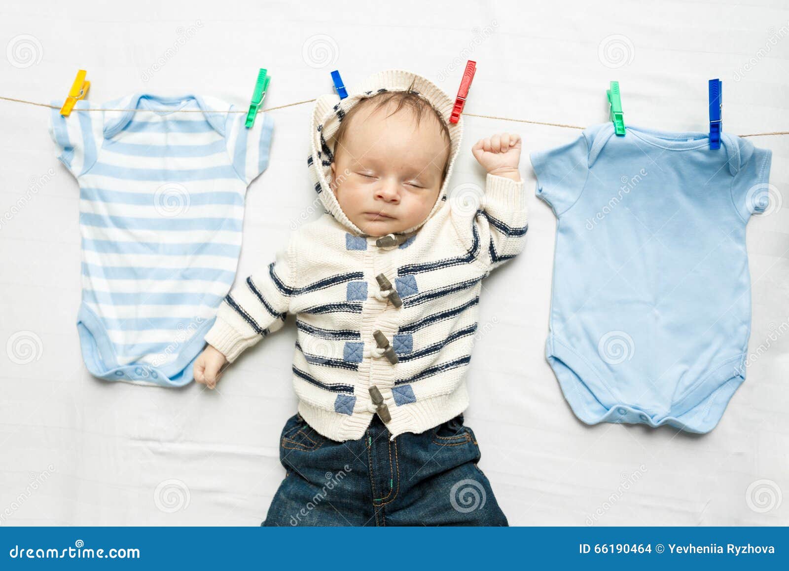 Baby Boy Drying on Clothesline after Laundry Stock Photo - Image of ...
