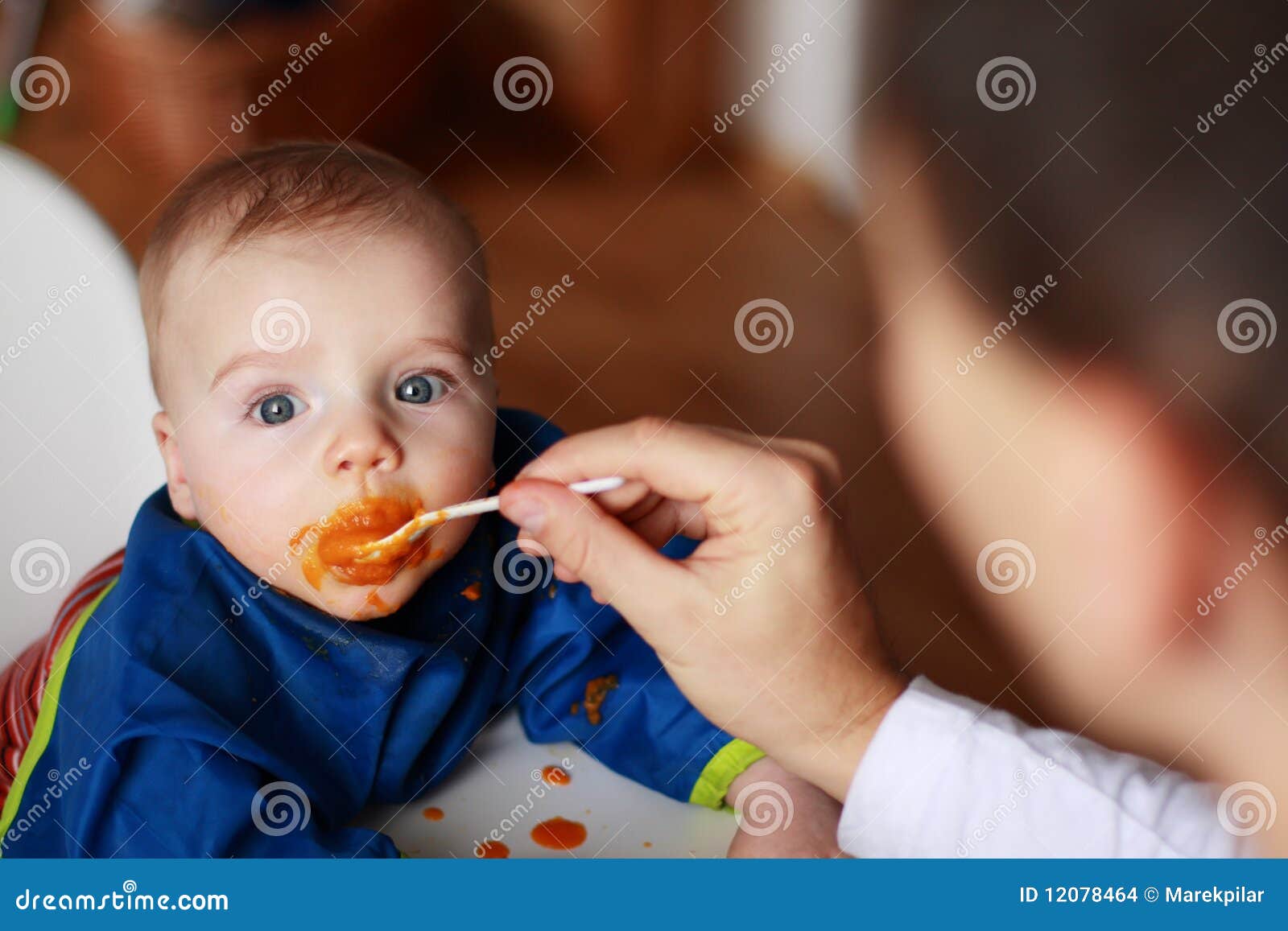 Baby boy eating stock photo. Image of nourishment, pudding - 12078464