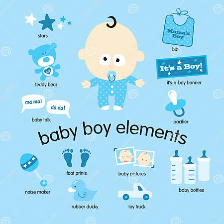 Baby Boy Elements stock vector. Illustration of accessories - 8468730