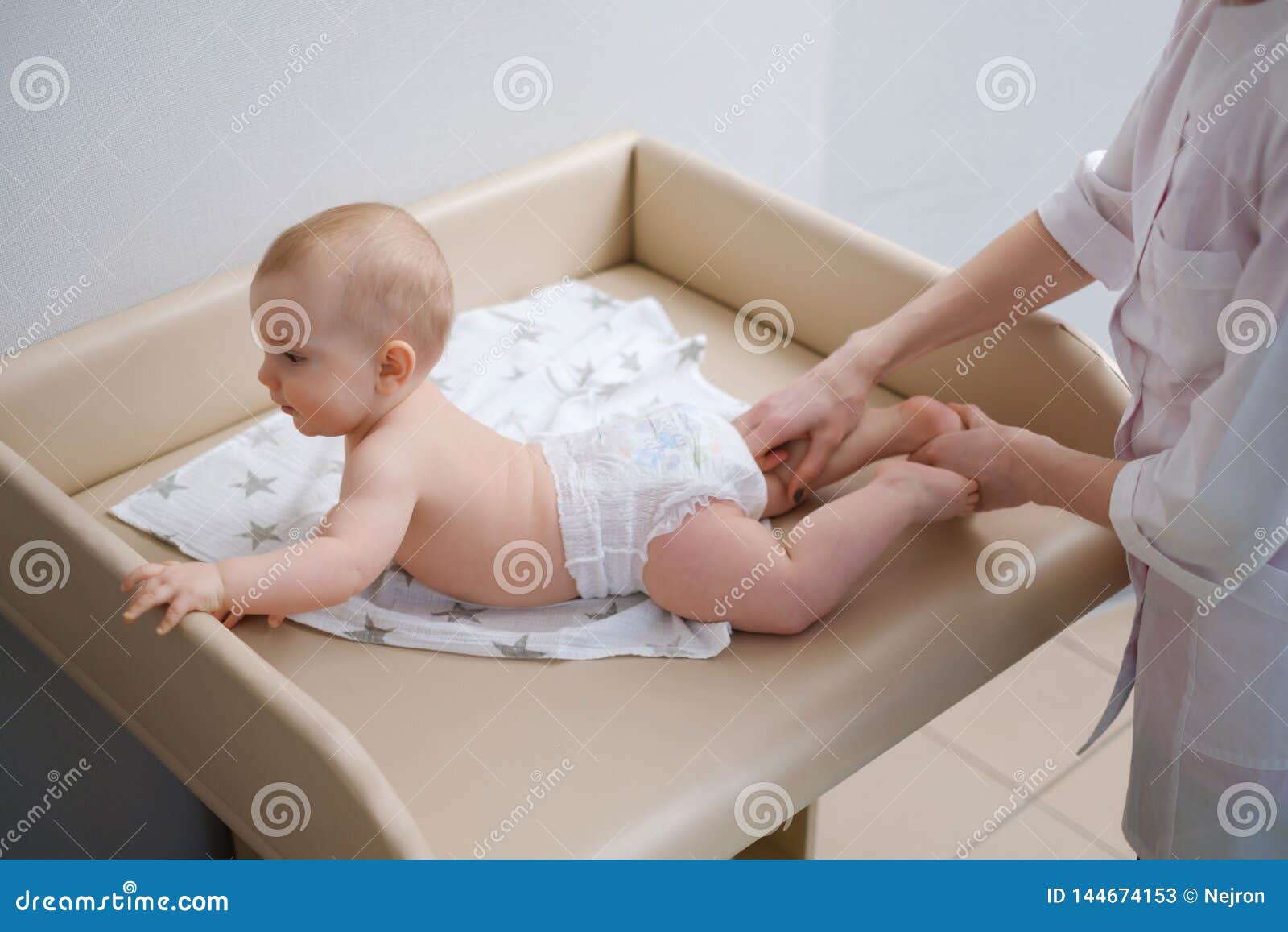 Baby Boy Getting a Massage from Masseuse Stock Image - Image of gentle ...