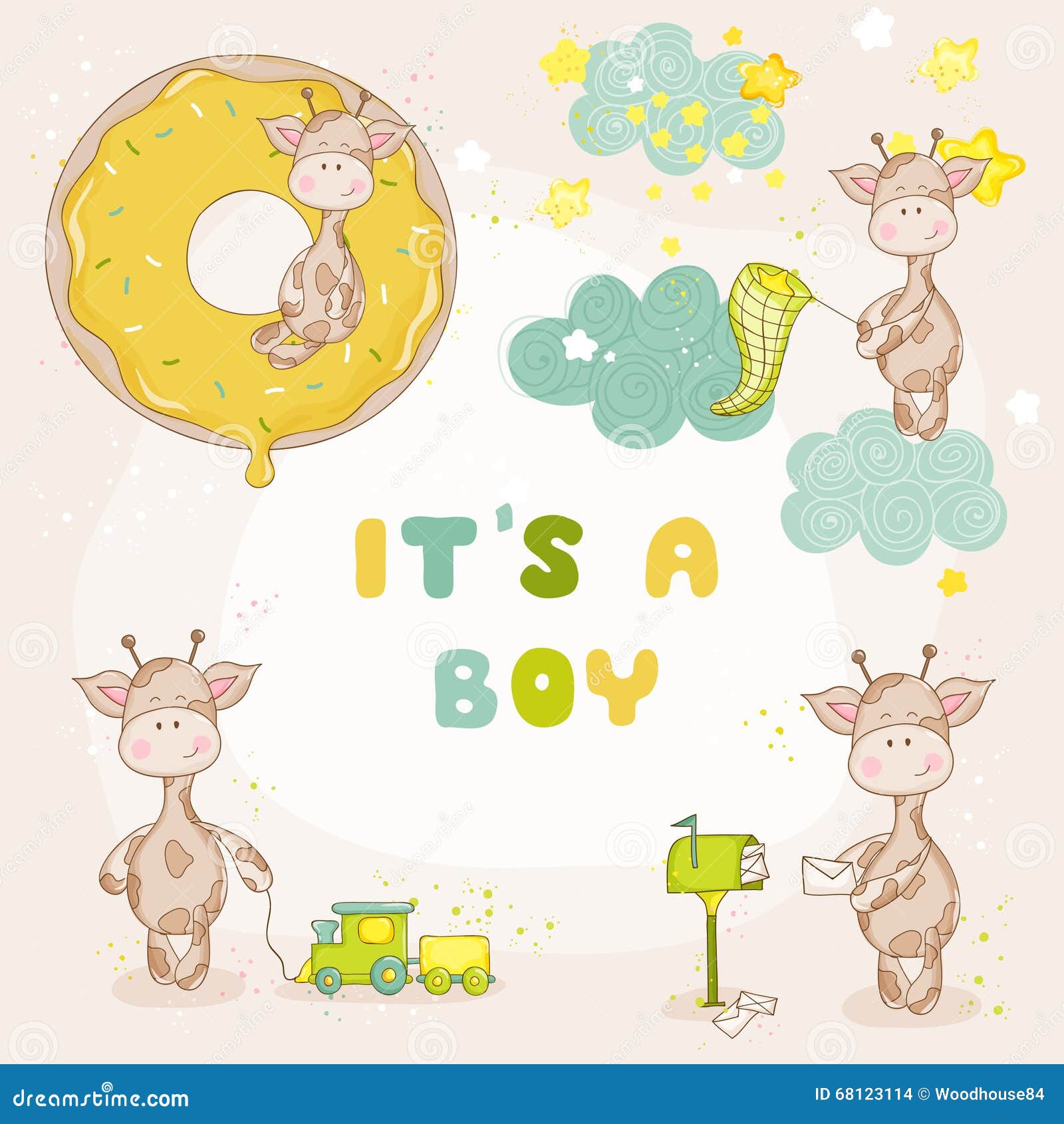 Baby Boy Mail Baby Shower Card Stock Illustrations – 51 Baby Boy Mail ...