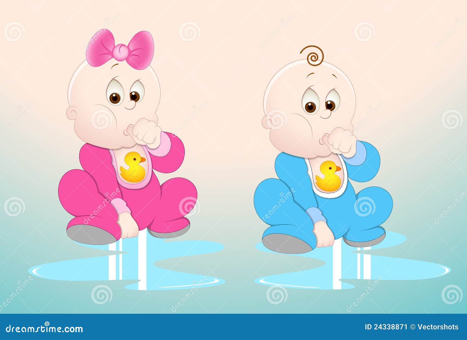 Baby Boy and Girl stock vector. Illustration of dress - 24338871