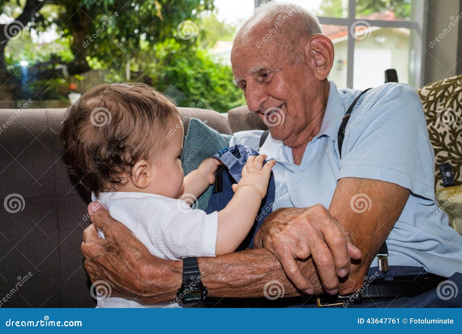 Great-grandfather And Great-grandson. Fishing Became A Popular ...