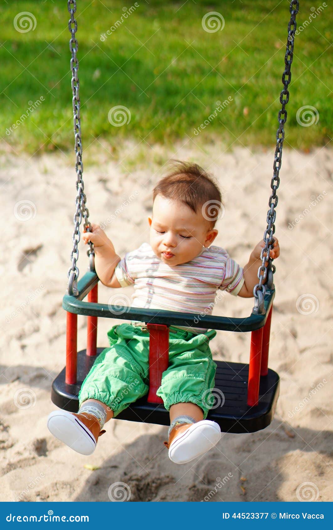 Baby boy having fun stock image. Image of baby, swing - 44523377