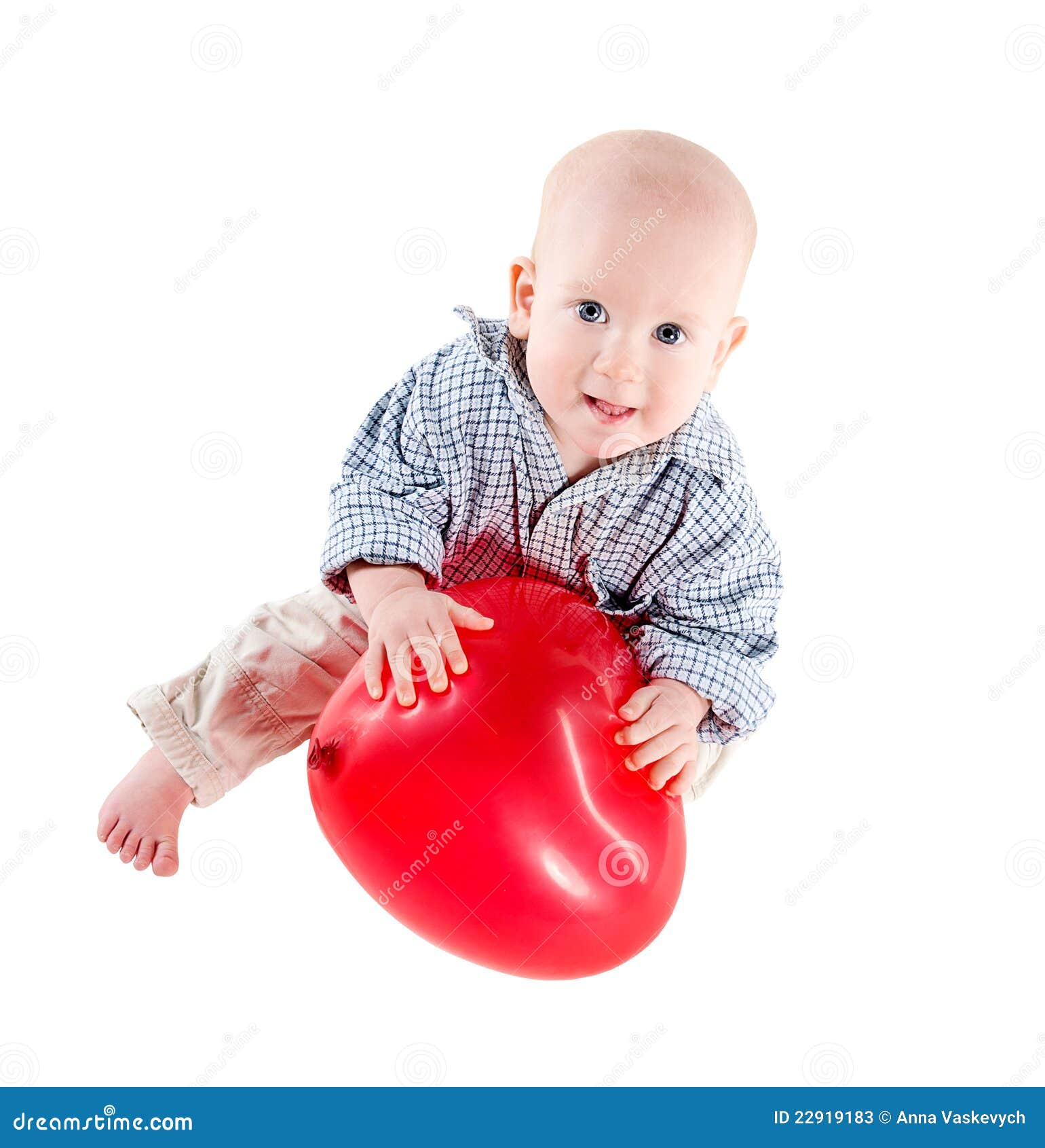 Baby Boy with Heart Shaped Balloon Stock Image - Image of sweetheart ...