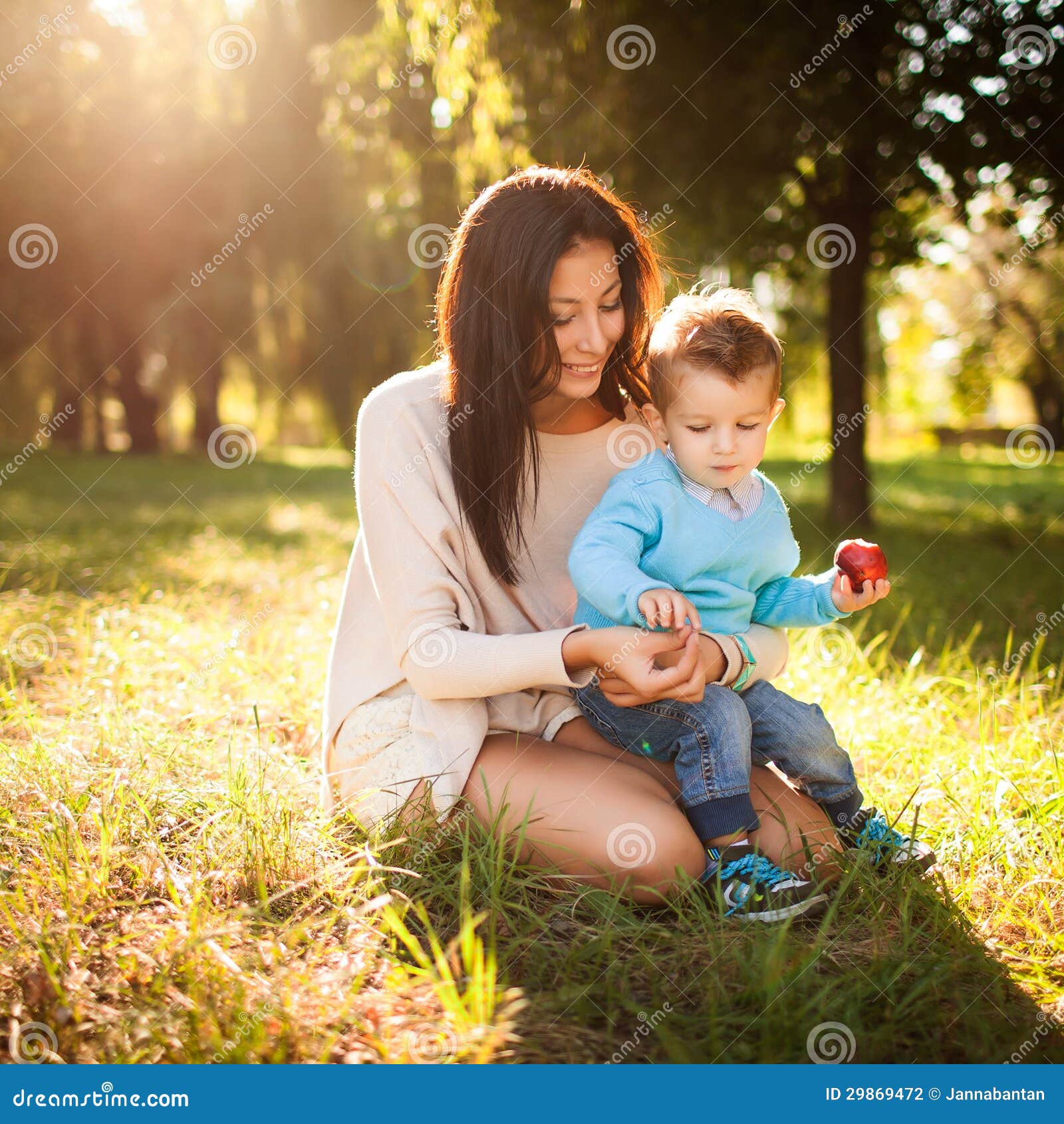 Baby Boy in the Park with His Mum Stock Photo - Image of daughter, hair ...