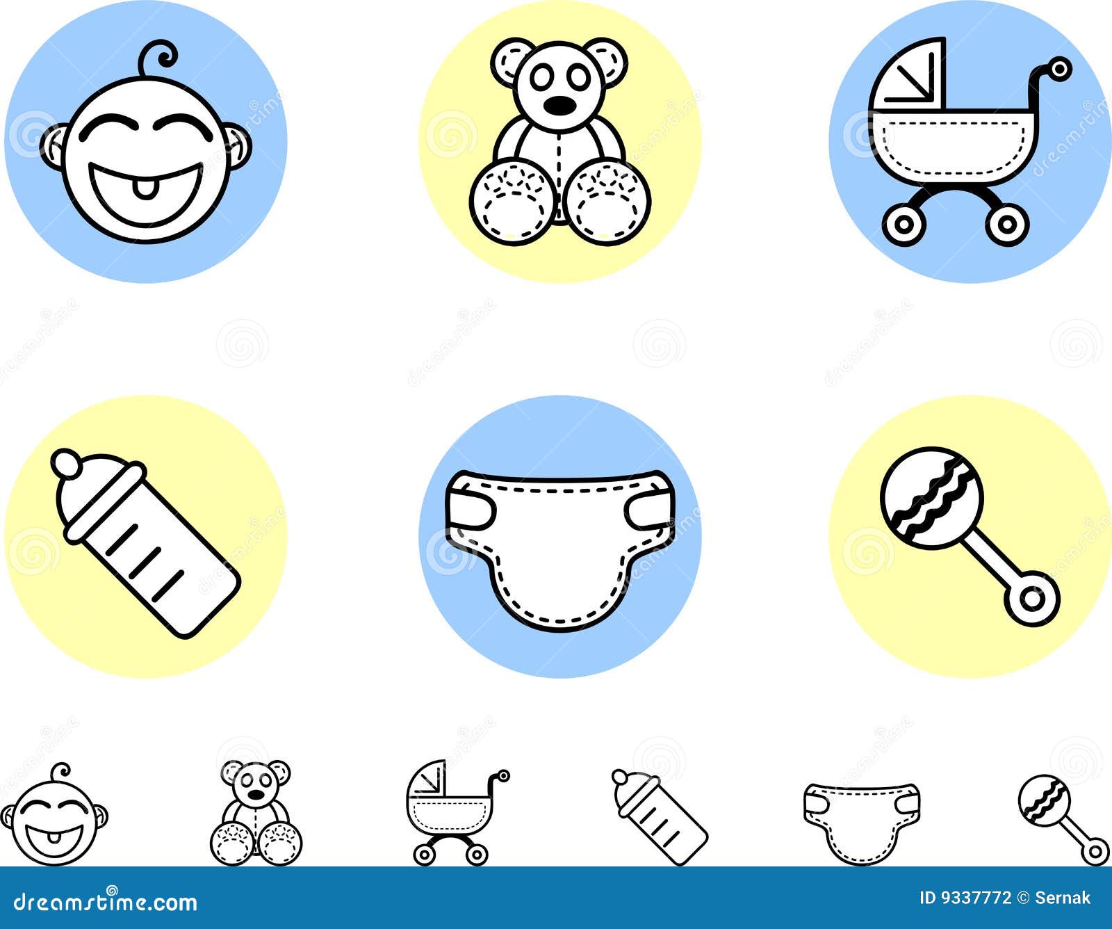 Baby boy icons stock vector. Illustration of cartoon, newborn - 9337772