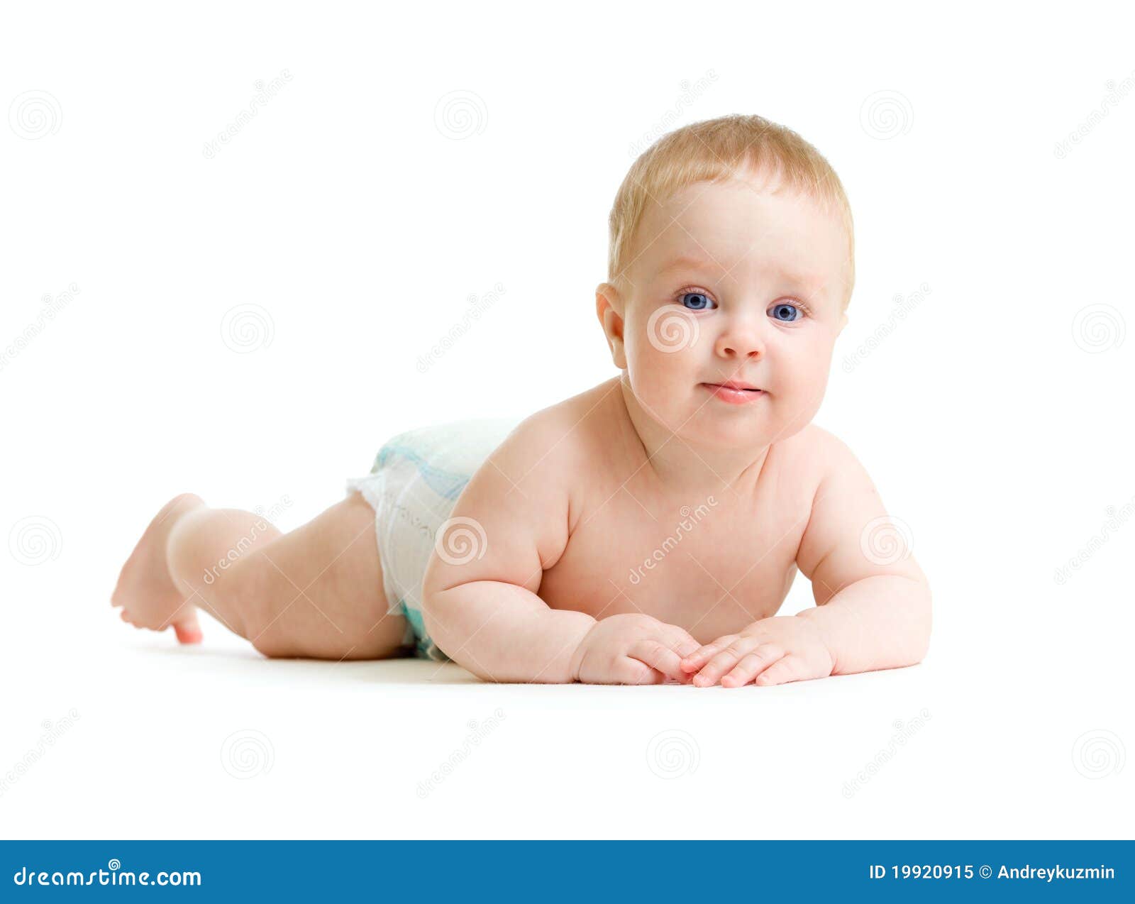 Baby Boy Isolated Lying Isolated Stock Image - Image of positive ...