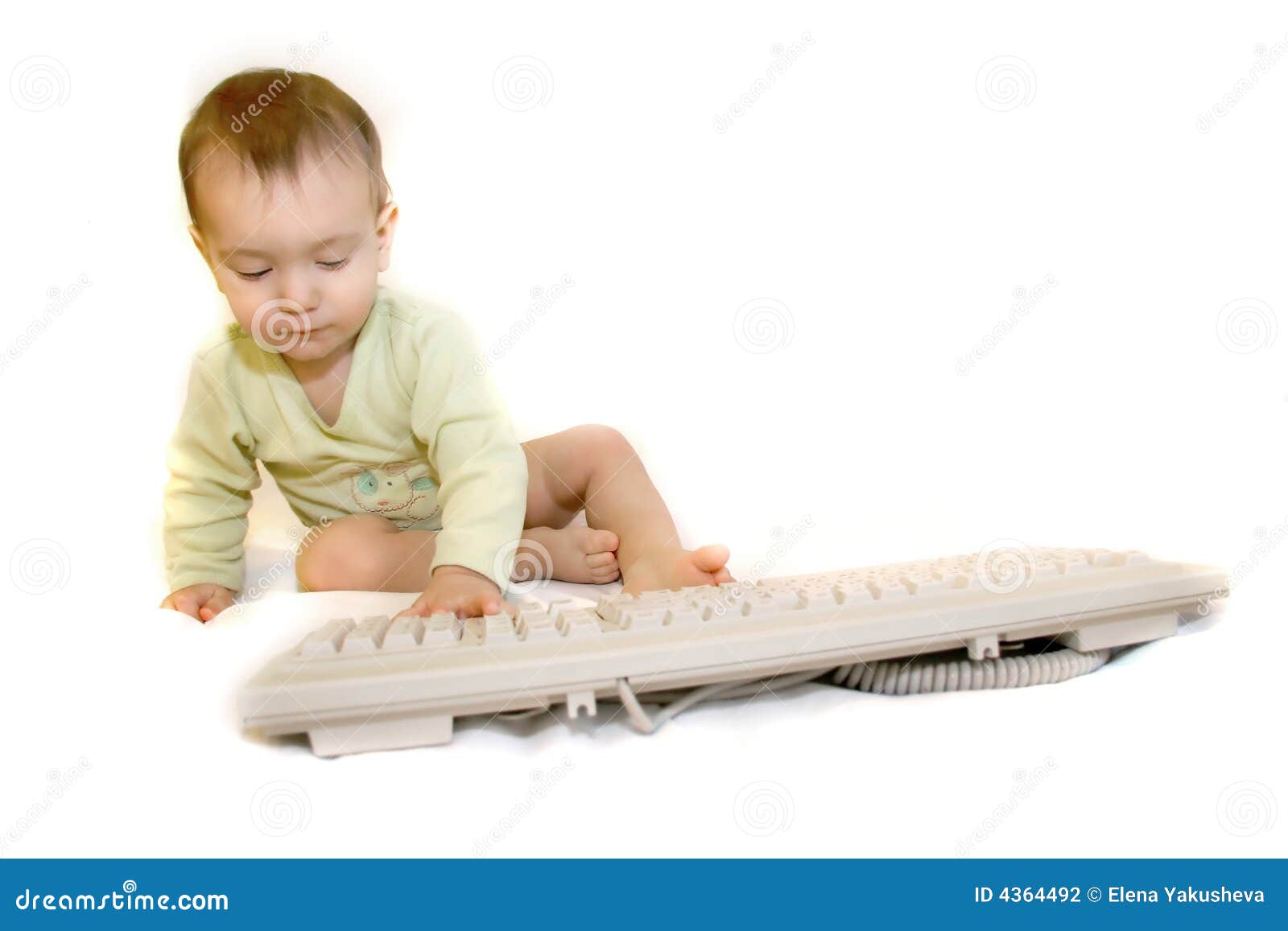 Baby boy with keyboard stock photo. Image of playful, electronics - 4364492
