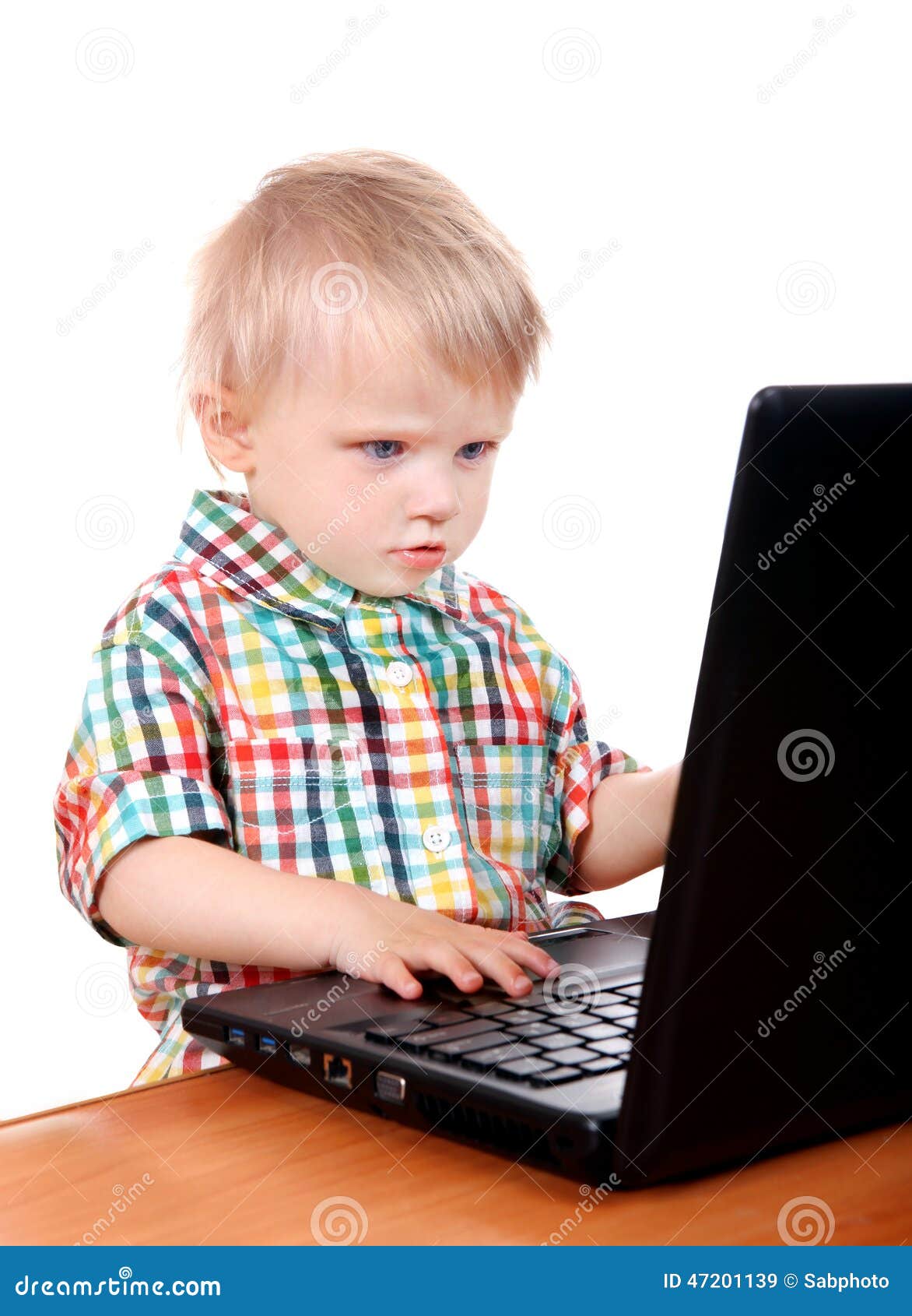Baby Boy with Laptop stock image. Image of internet, nerd - 47201139