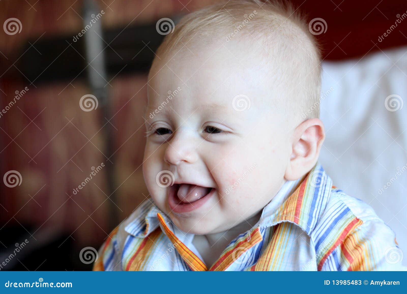 Baby boy laughing stock image. Image of single, bonnie - 13985483