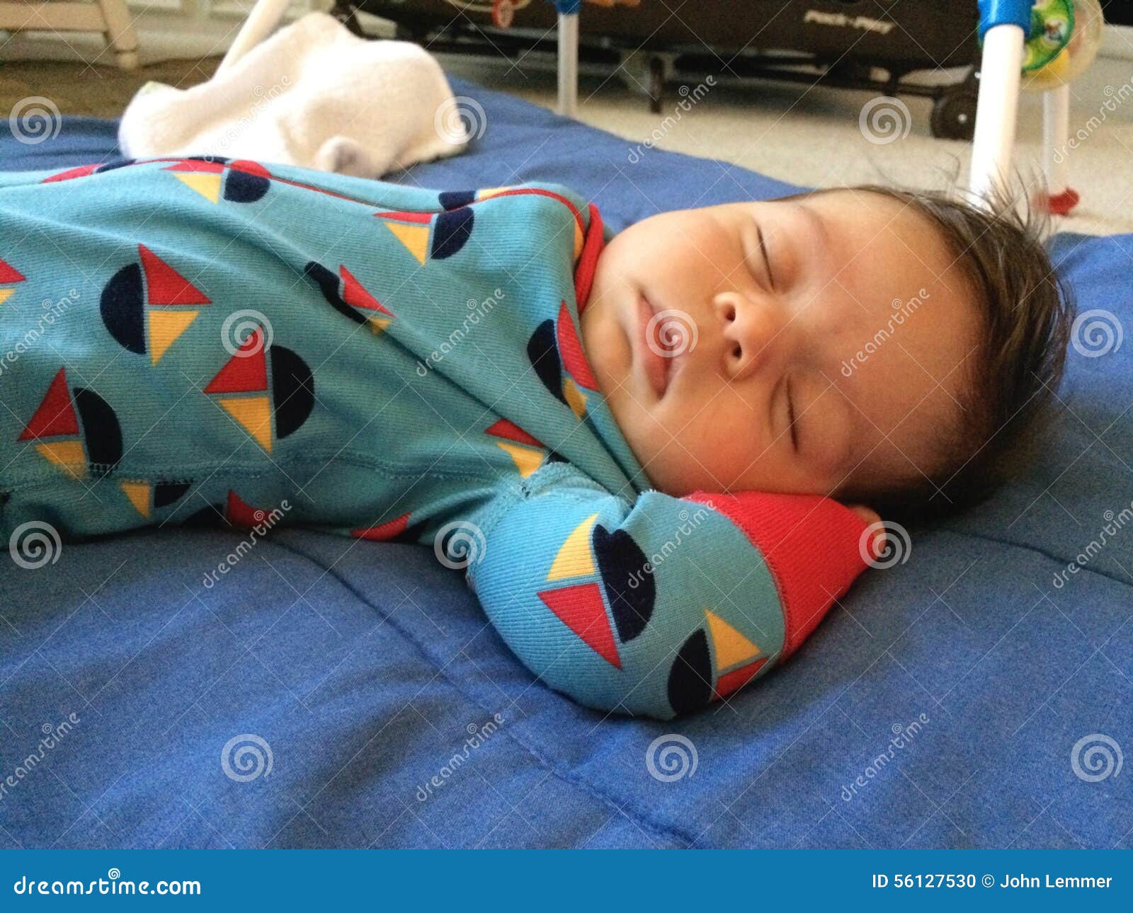Baby Boy Laying on Side stock photo. Image of hair, human - 56127530