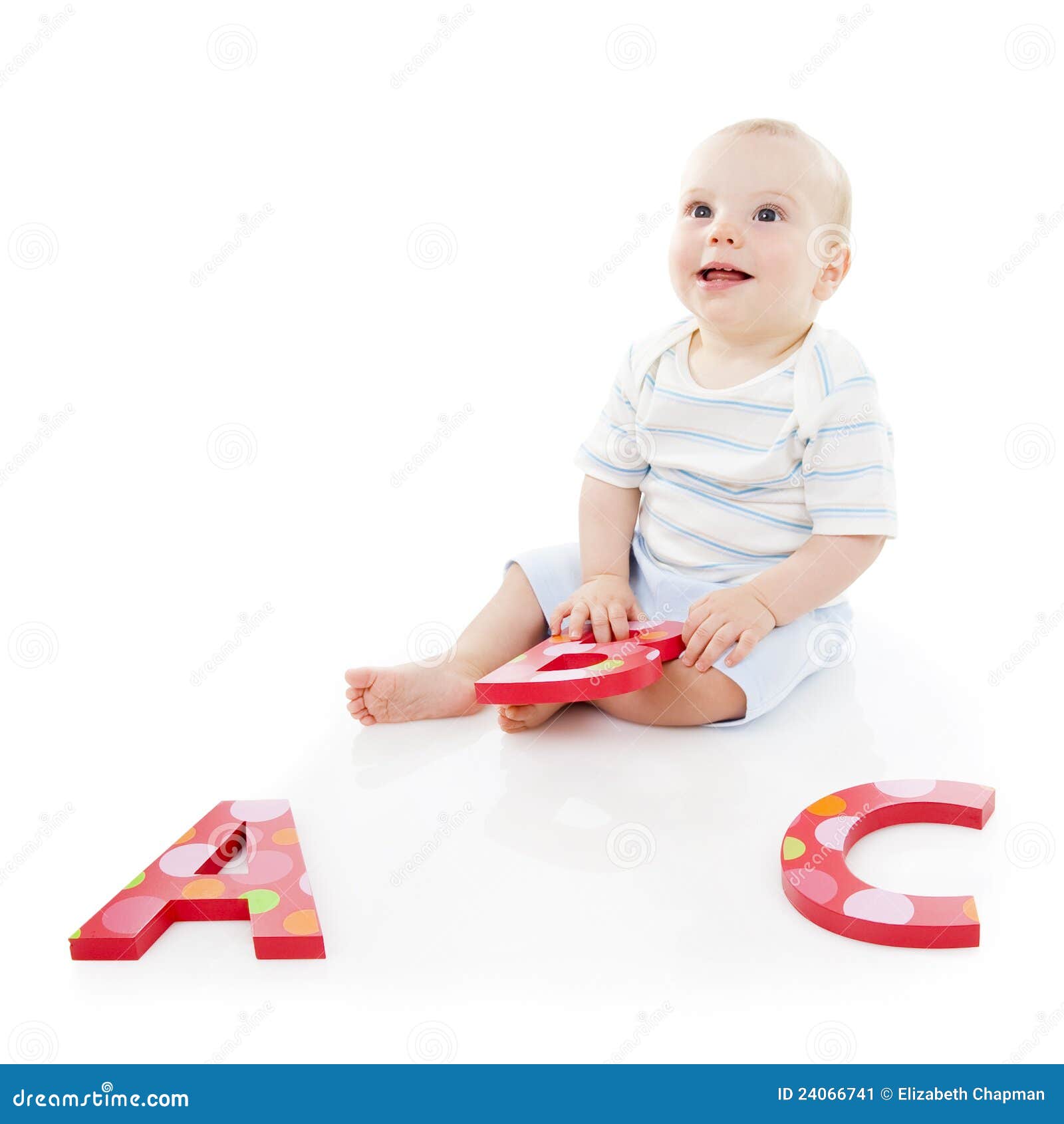 Baby boy: learning stock image. Image of white, front - 24066741