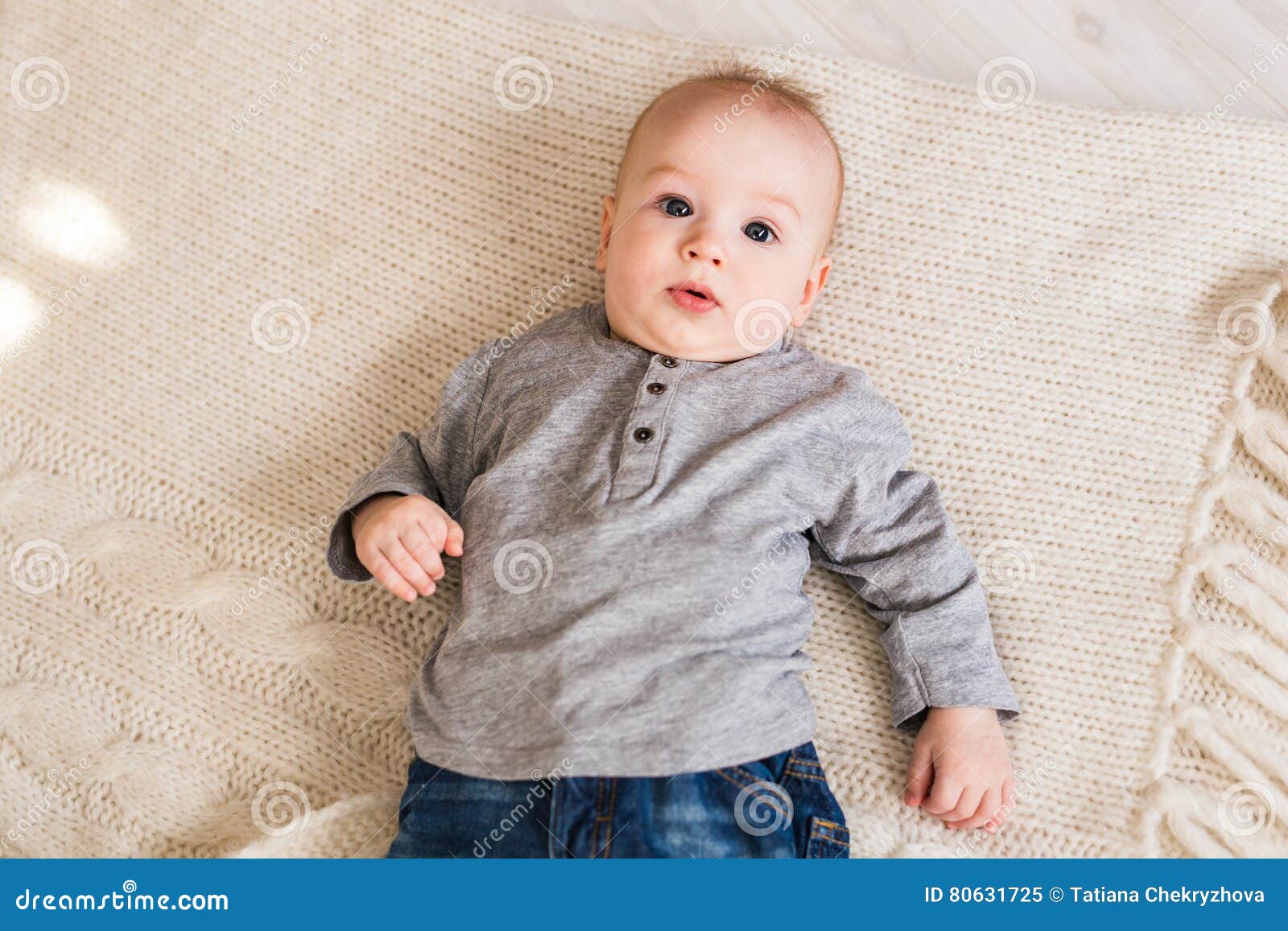 Baby Boy lying on a back stock image. Image of months - 80631725