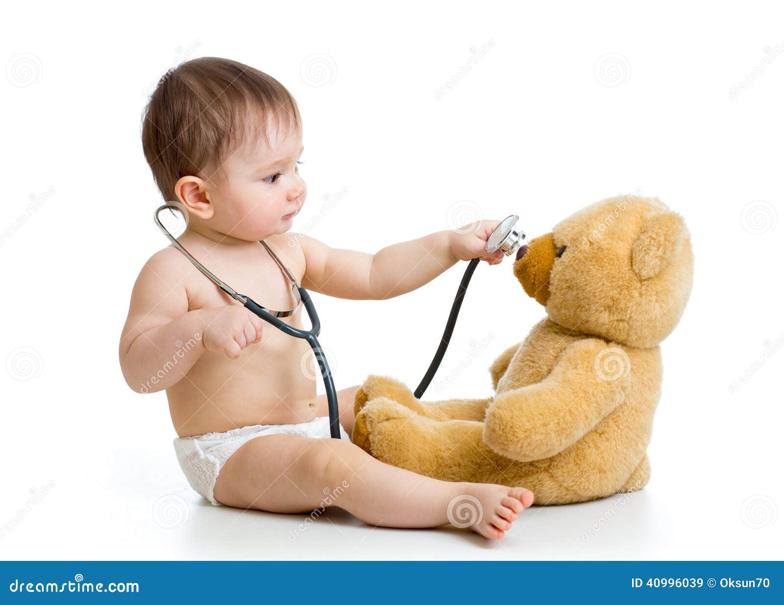 Baby Boy Playing Doctor with Toy Stock Image - Image of healthcare ...