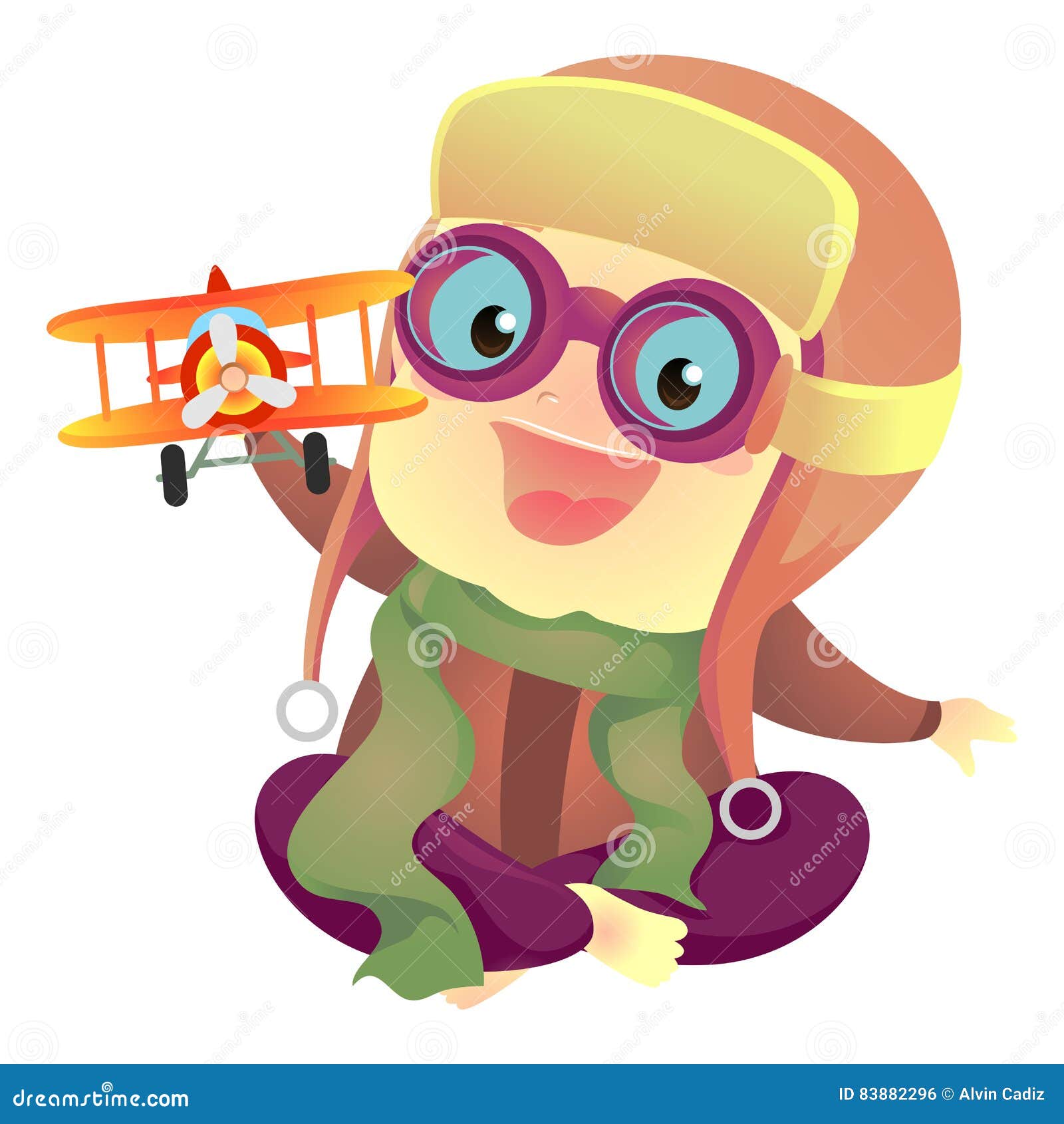 Baby Boy Playing Toy Plane stock vector. Illustration of character ...