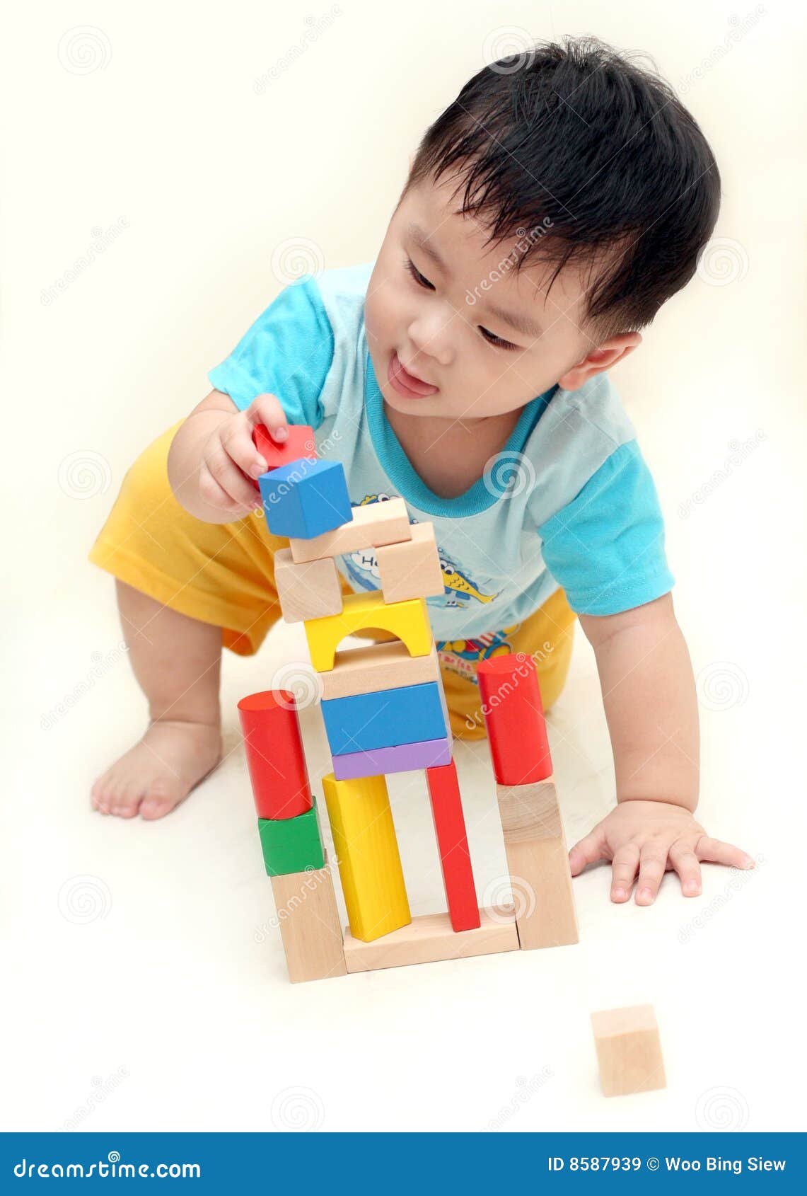 Baby Boy Playing Wooden Blocks Stock Image - Image of education, games ...