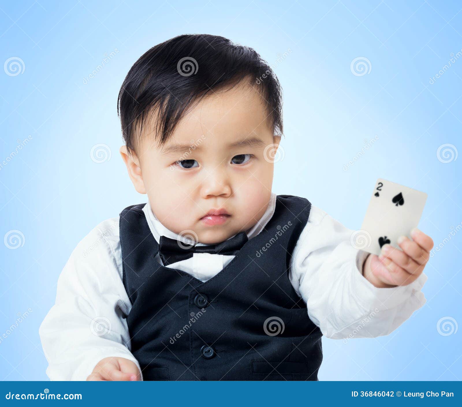Baby boy with poker card stock photo. Image of asia, mystic - 36846042